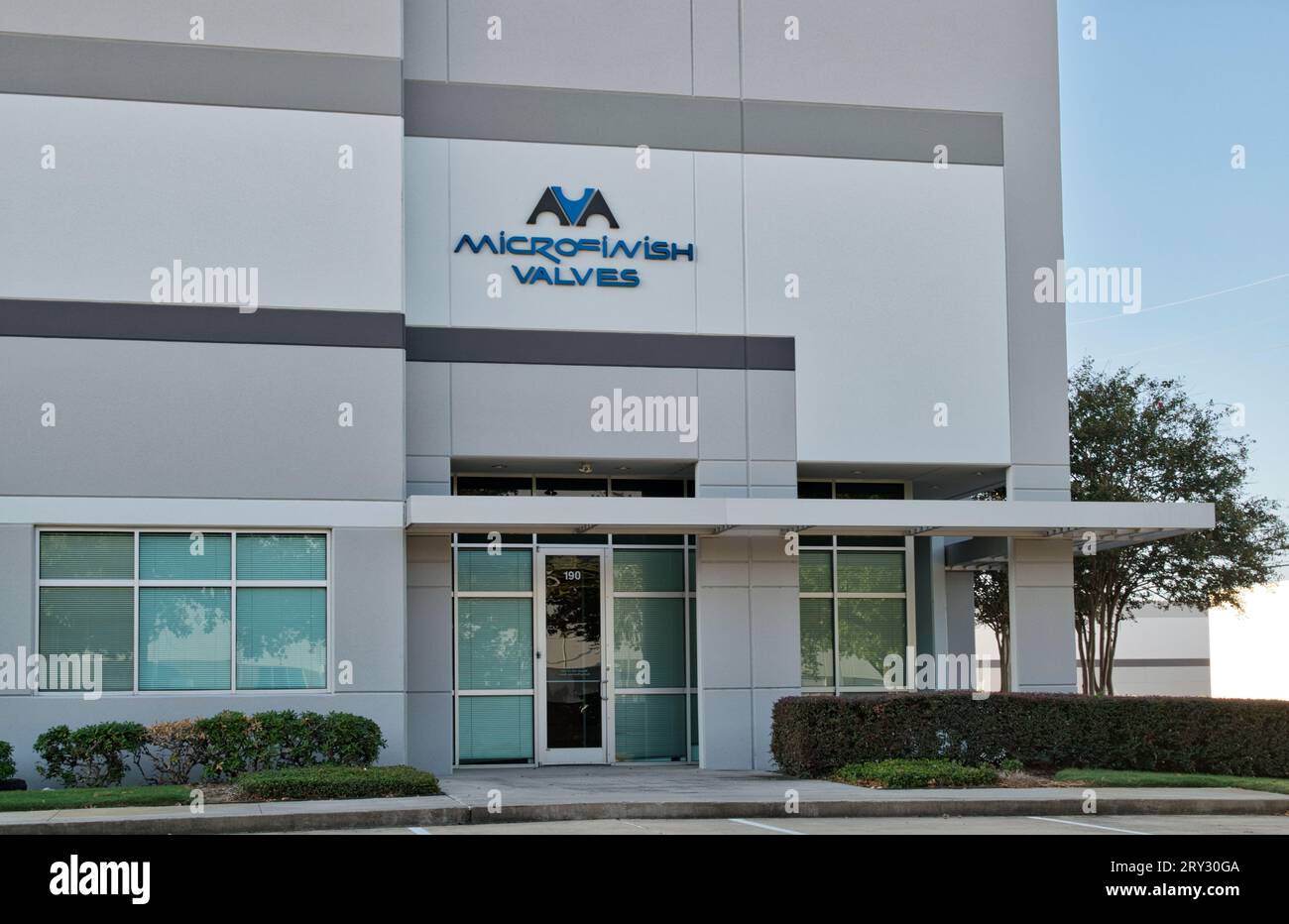 Houston, Texas USA 09-24-2023: Microfinish Valves office building ...