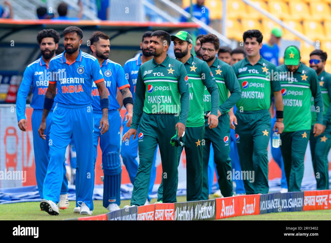 India and Pakistan players coming ground during the Asia Cup Group A ...