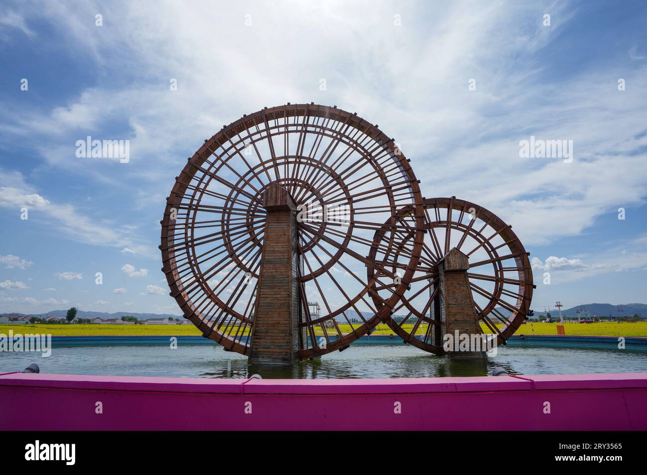 The landscape of traditional Chinese irrigation tools such as water ...