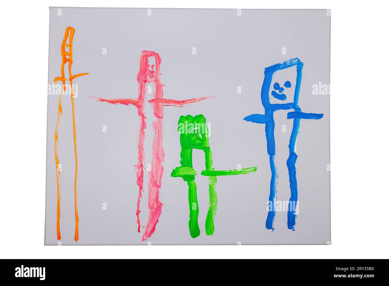 Close-up view of painting of a child learning to draw Stock Photo - Alamy
