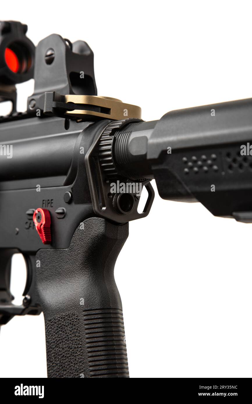 Modern automatic rifle isolated on white background. Weapons for police ...