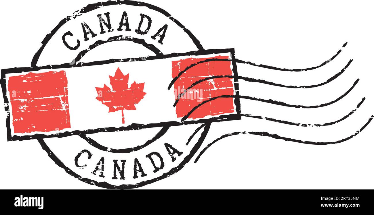 Postal grunge stamp 'Canada'. White background Stock Vector Image & Art ...