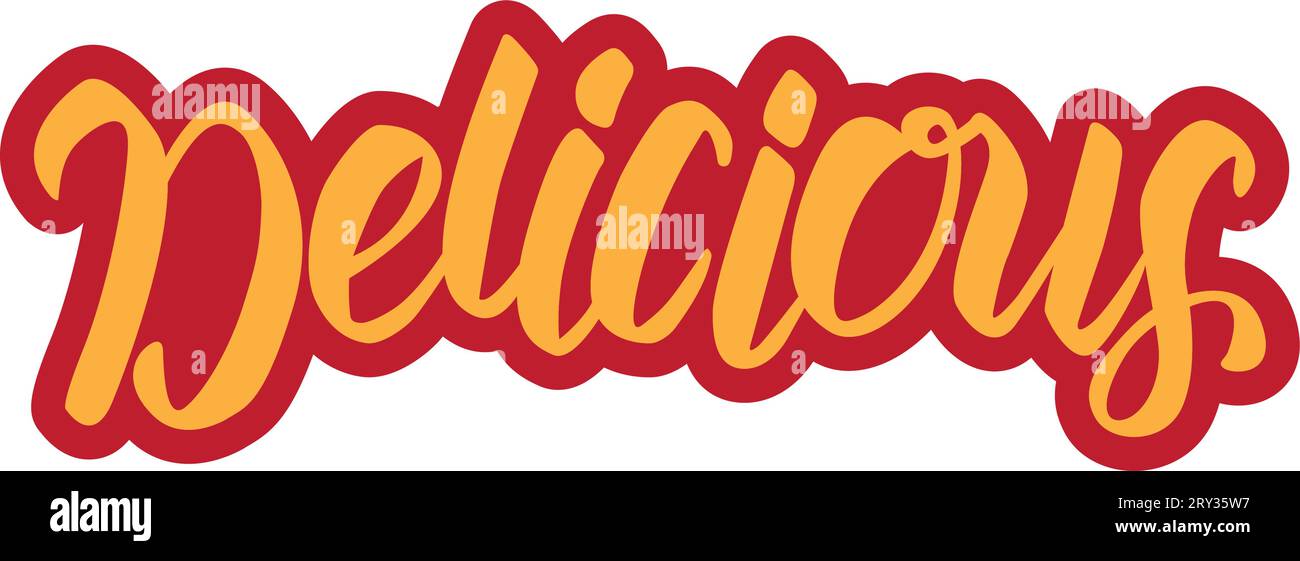 ''Delicious'' quote...Hand lettering typography Stock Vector Image ...