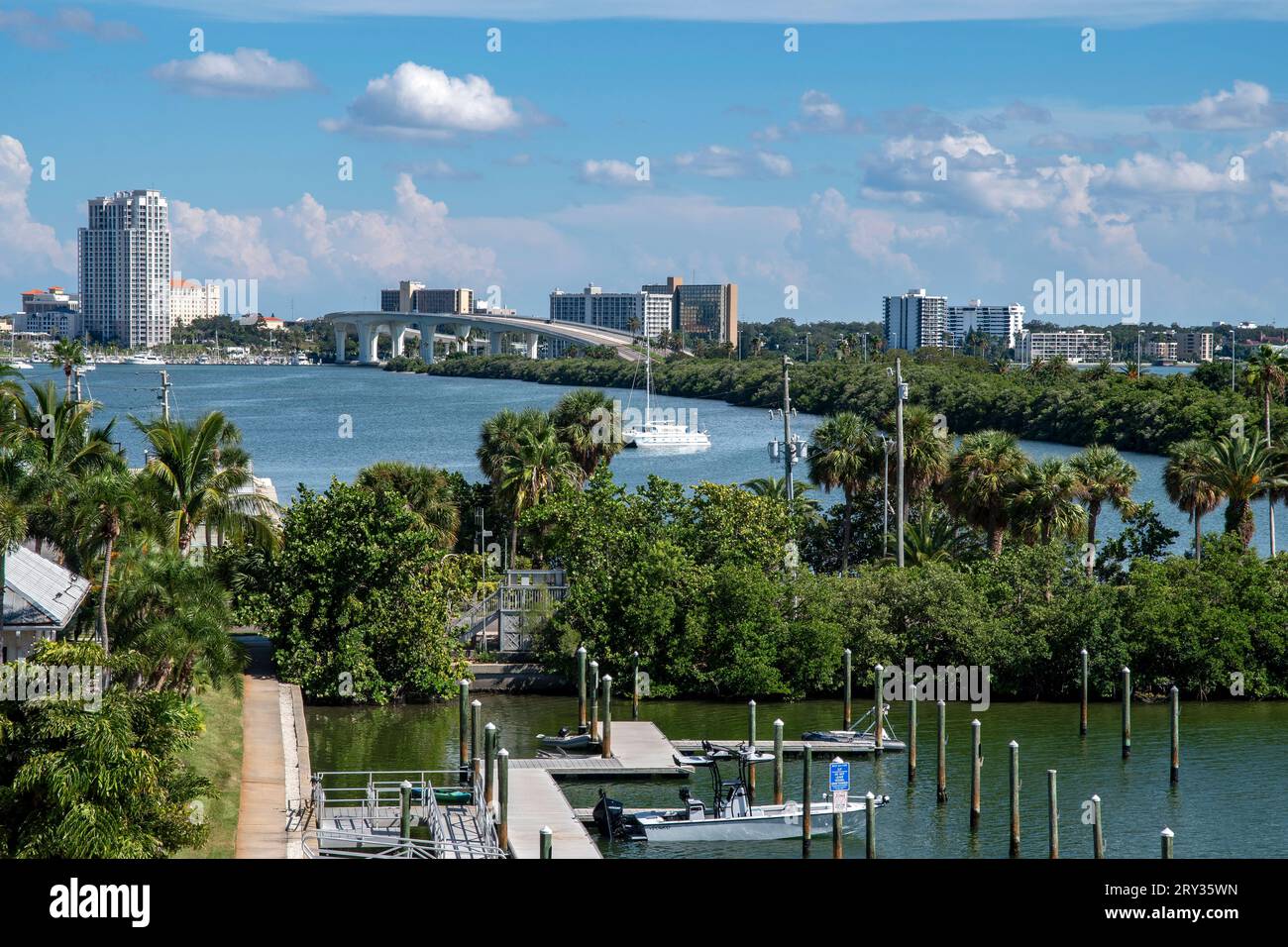 Clearwater Beach includes a resort area and a residential area on a ...