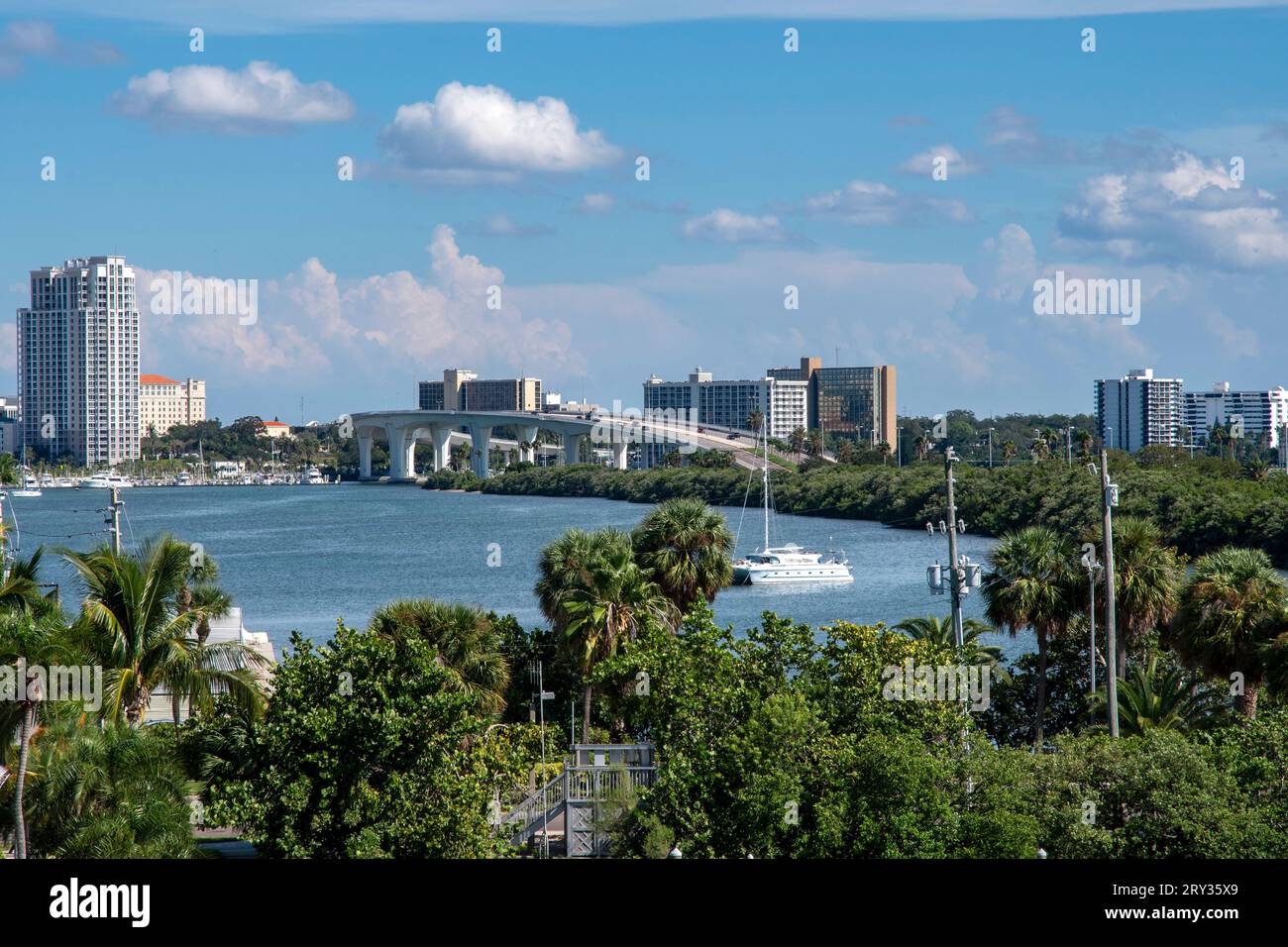 Clearwater Beach includes a resort area and a residential area on a ...