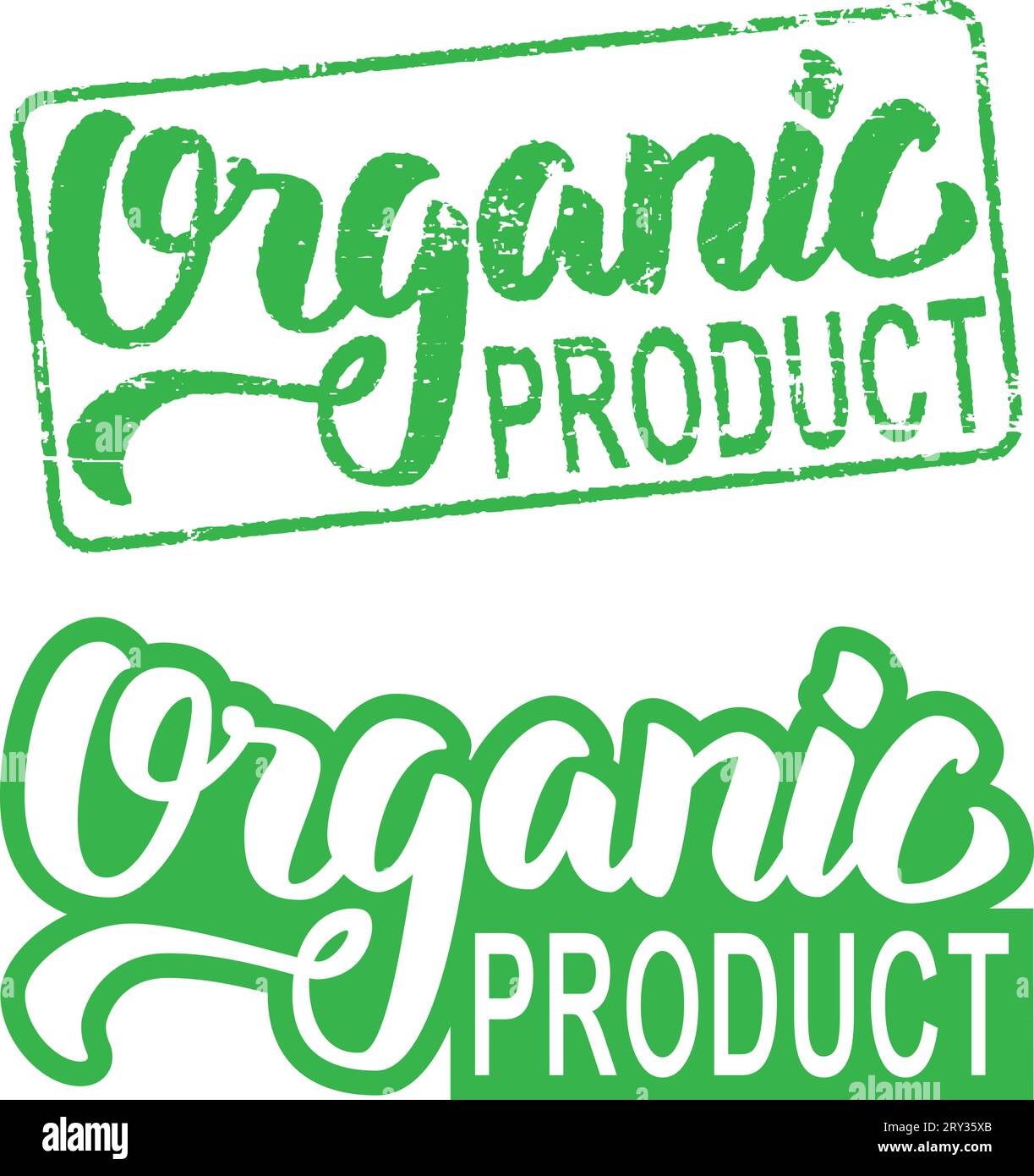 ''Organic product'' quote. Stamp and label. Hand lettering typography ...