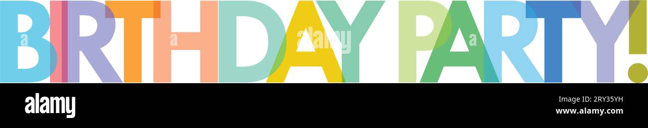 happy birthday letter typography in full color with white background ...