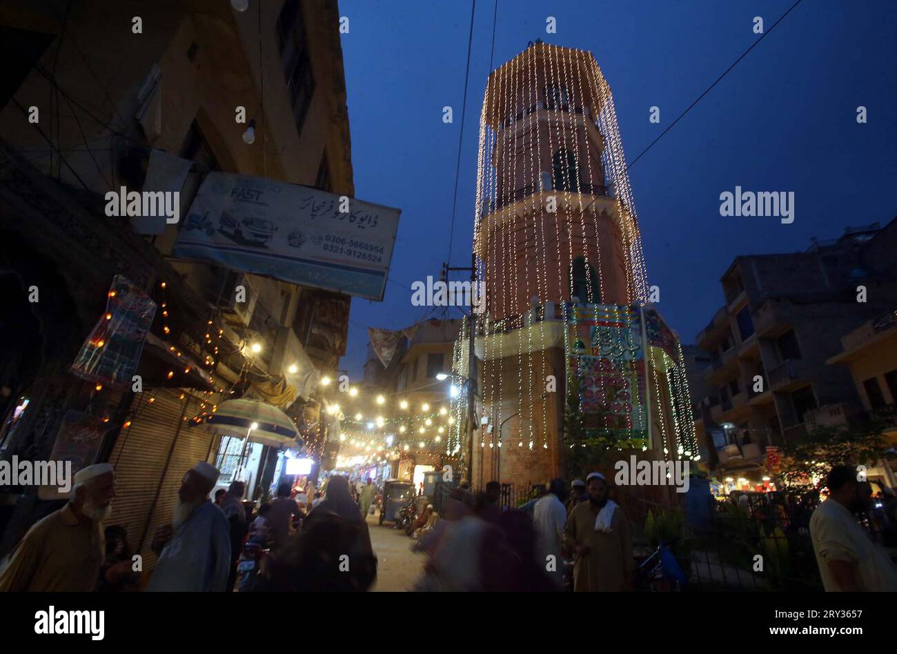 A beautiful illuminated view of lighting 123-year-old Cunningham Ghanta ...