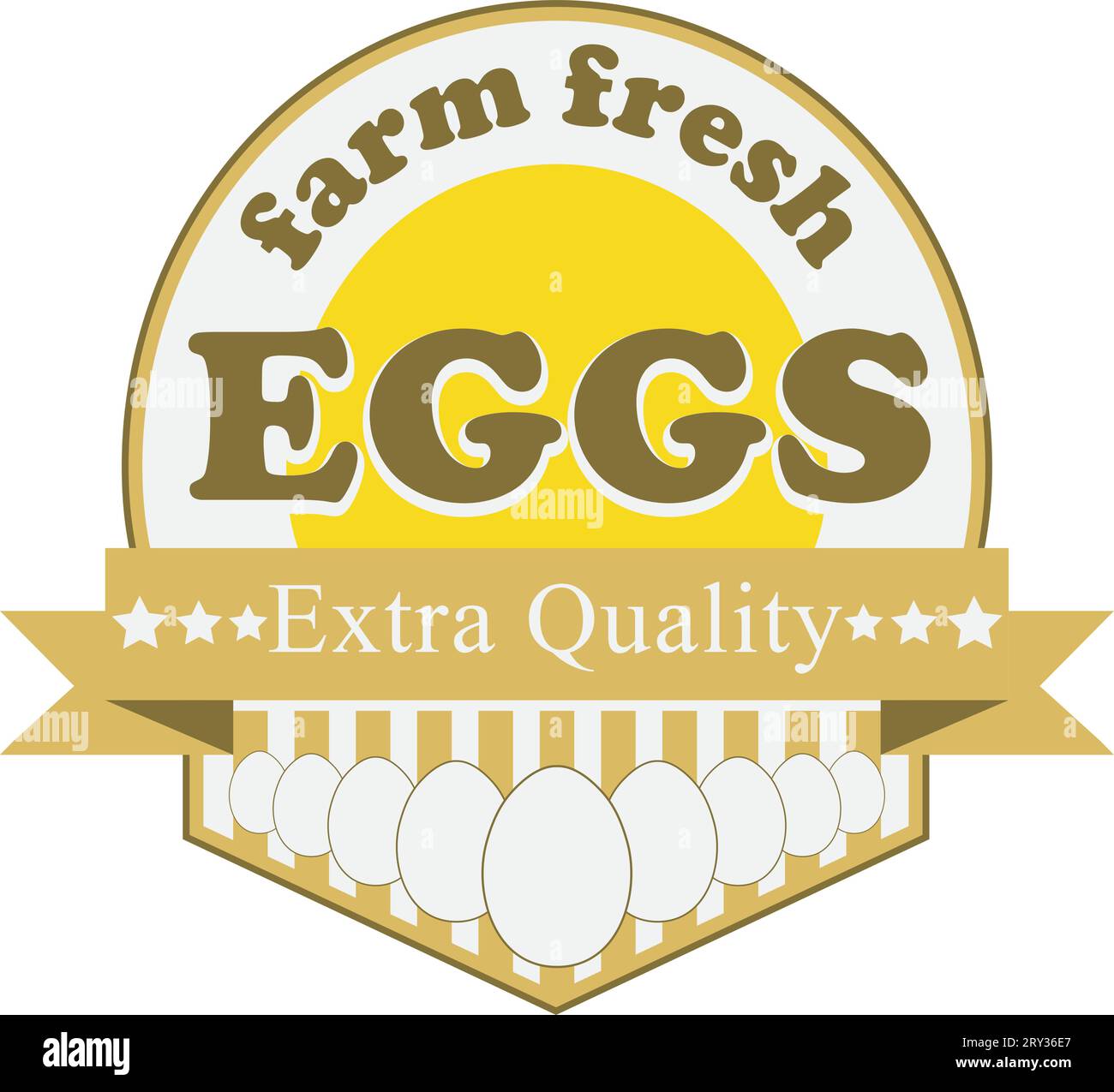 Farm fresh eggs.Vector label Stock Vector Image & Art - Alamy