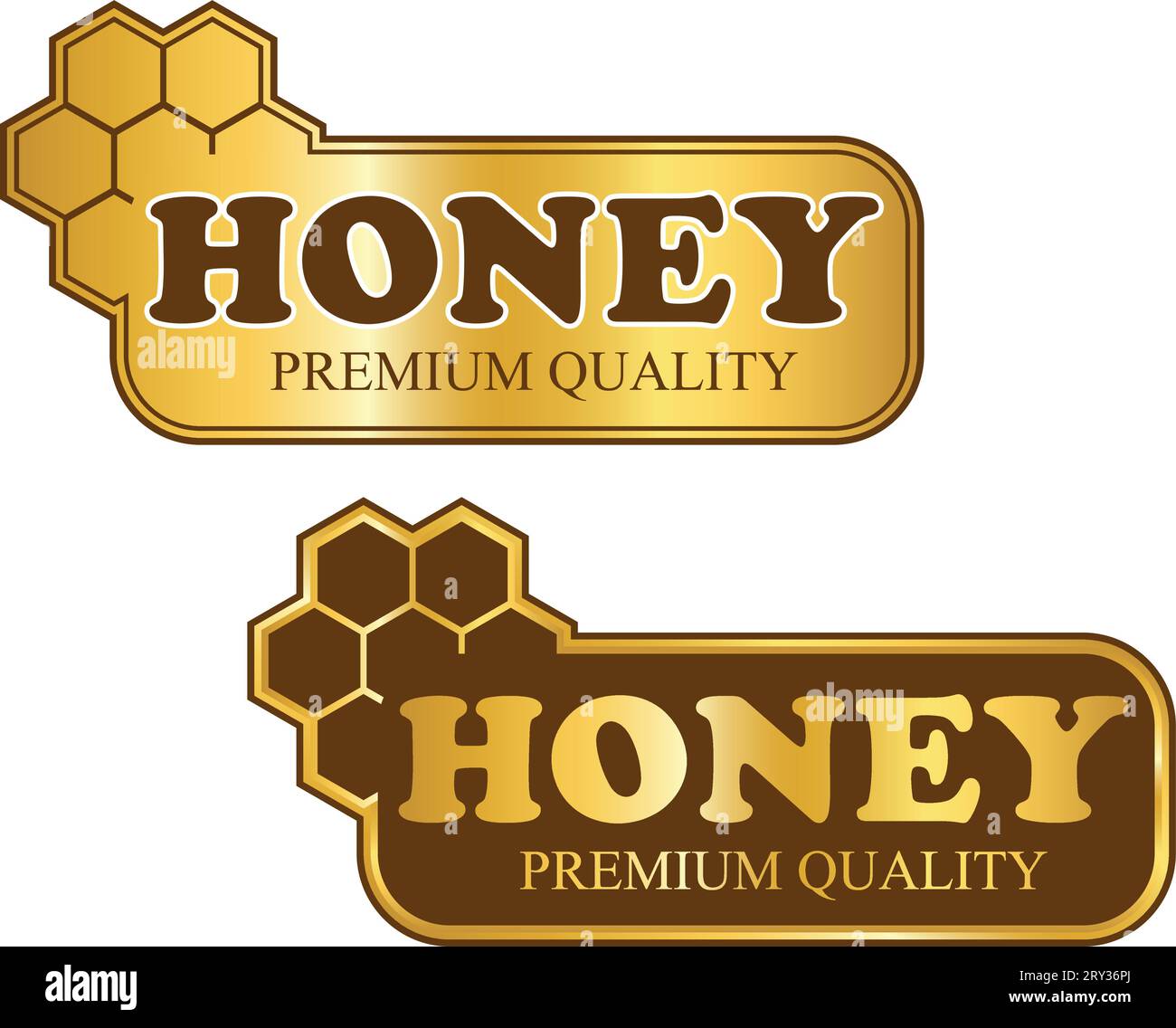Honey golden brown labels Stock Vector Image & Art - Alamy