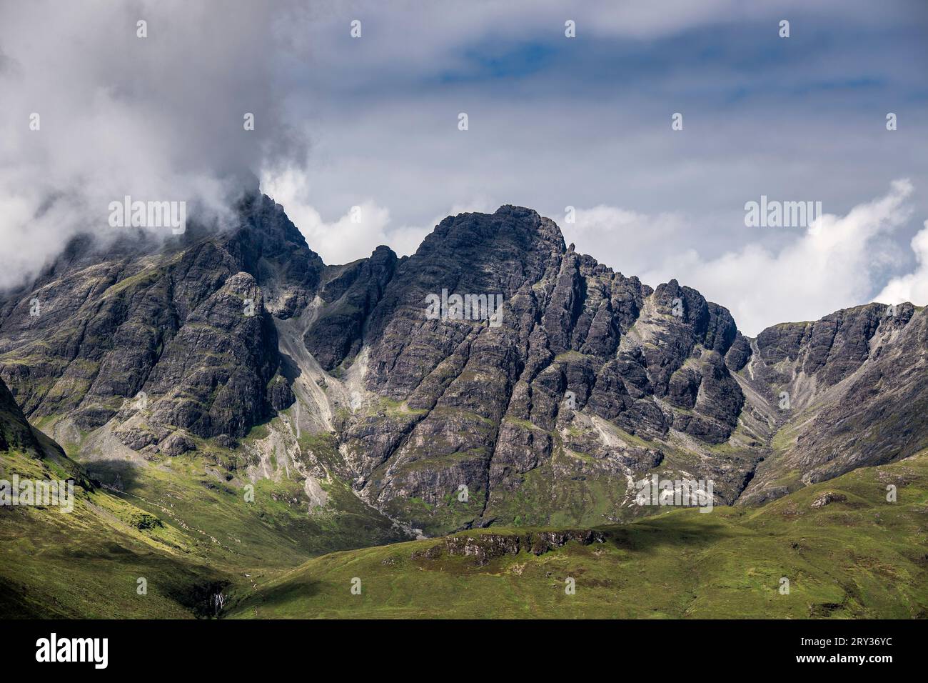 Rugged peaks of Bla Bheinn (Blaven) on the Isle of Skye, Scotland, UK ...