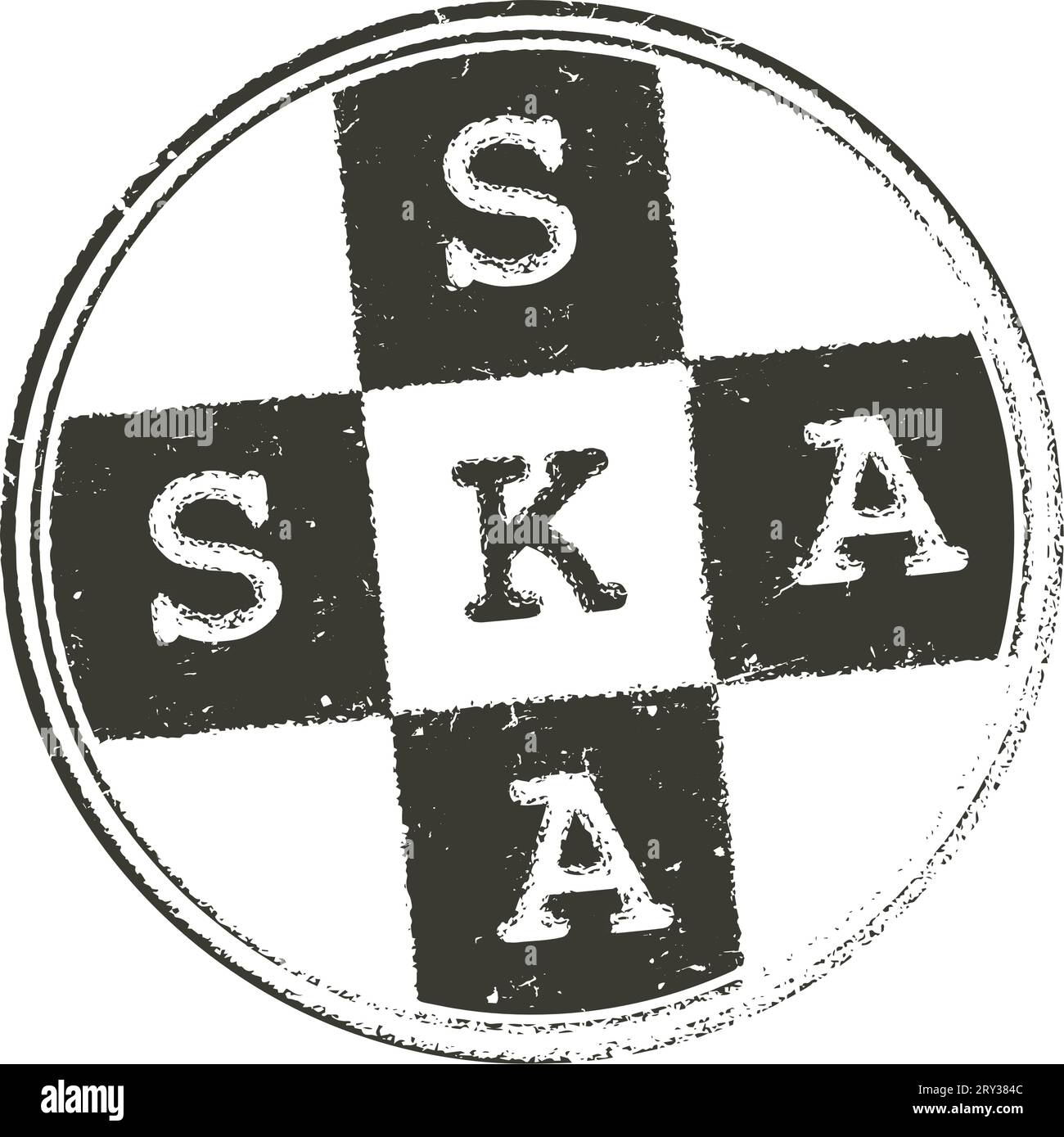 Black white Ska grunge stamp Stock Vector Image & Art - Alamy