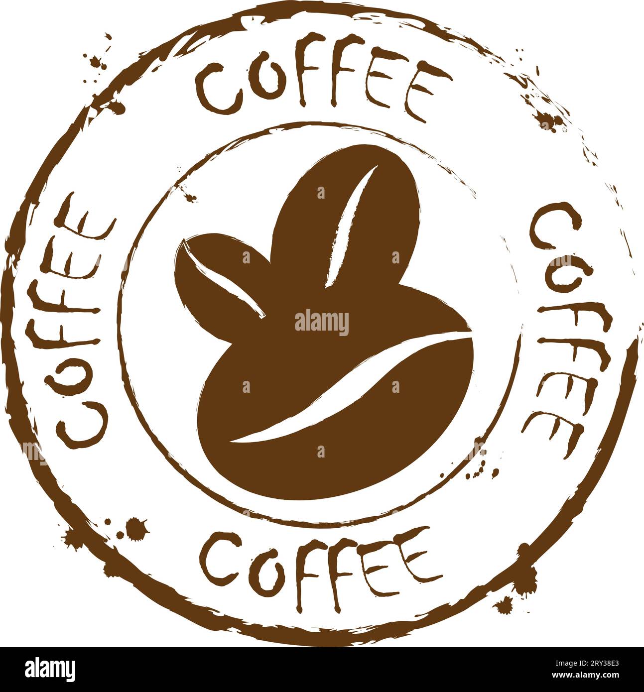 Brown sign with a coffee circles, stains and grains Stock Vector Image ...