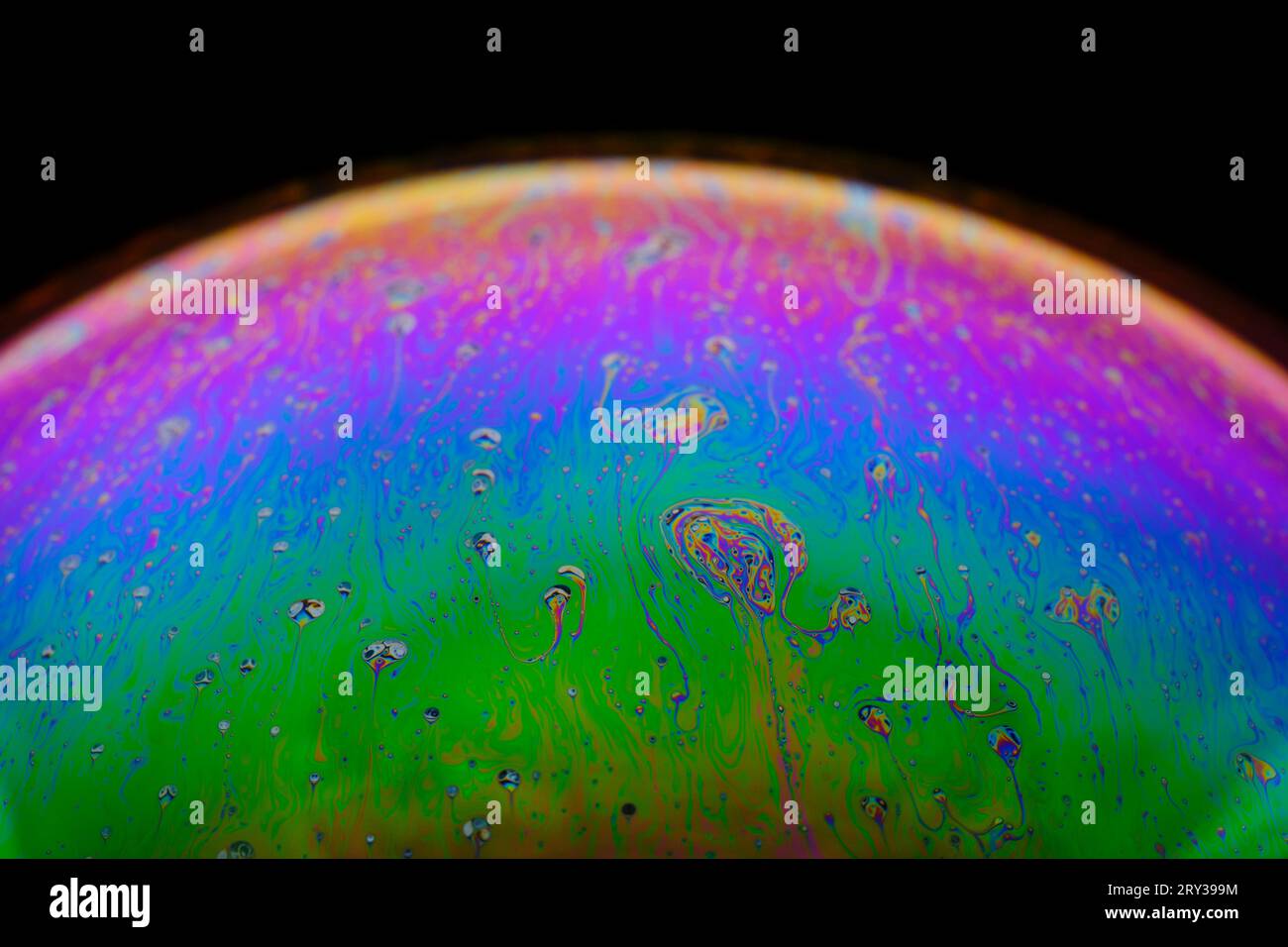 Closeup view soap bubble similar colorful, fantastic planet Stock Photo ...