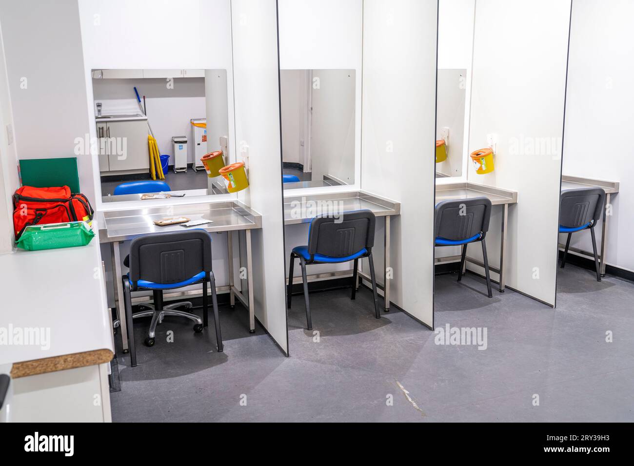A view of a drugs consumption room, which allows users take heroin ...