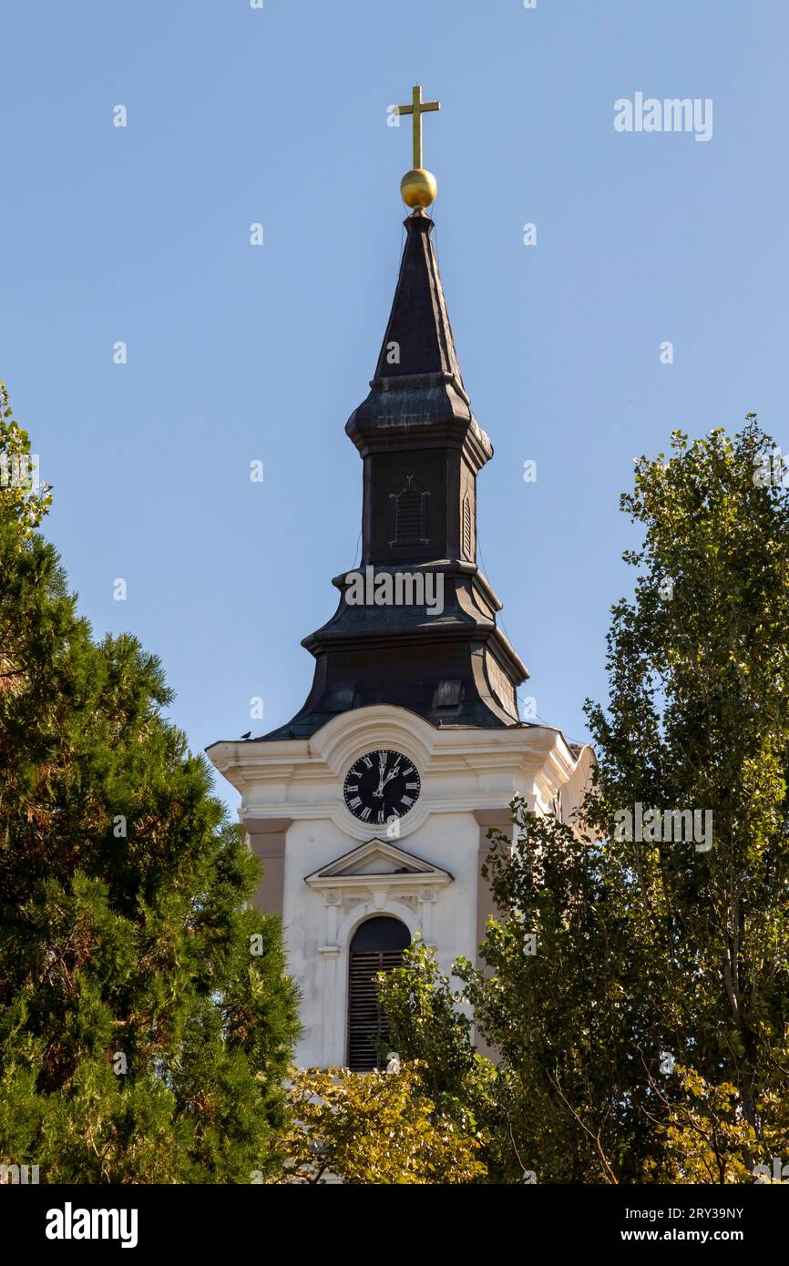 Clock on church hi-res stock photography and images - Alamy