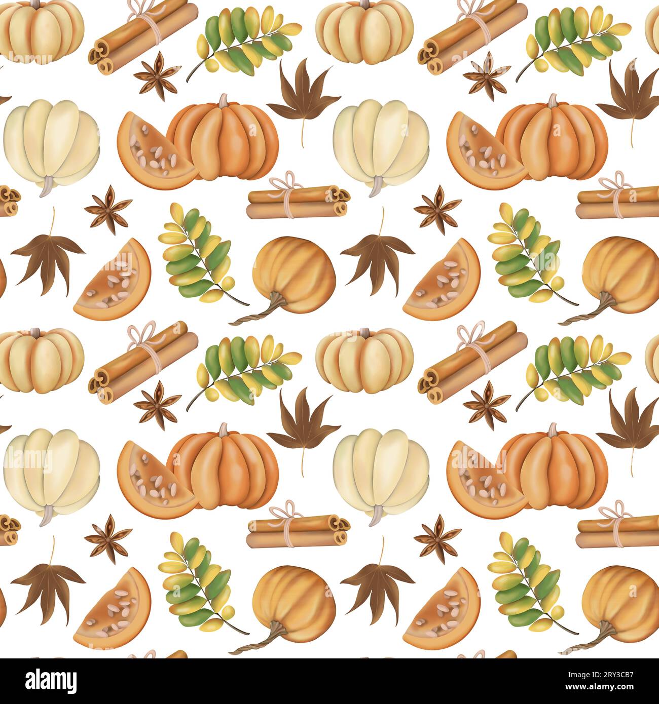 Seamless pumpkin pattern hi-res stock photography and images - Alamy