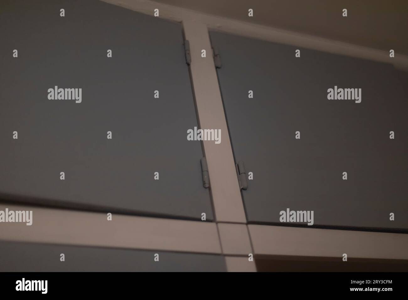 Drawer in room. Interior details. Small box on ceiling. Storage space ...
