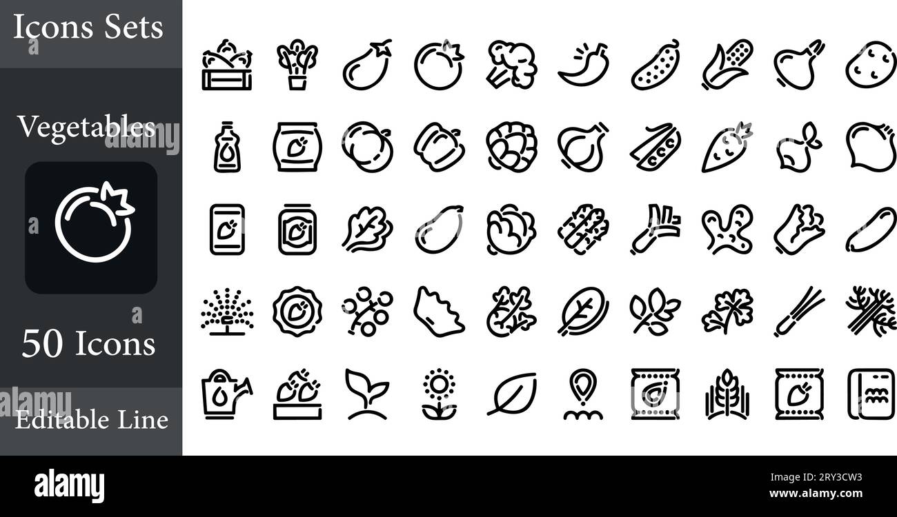 Vegetables cooking icons Stock Vector Images - Alamy