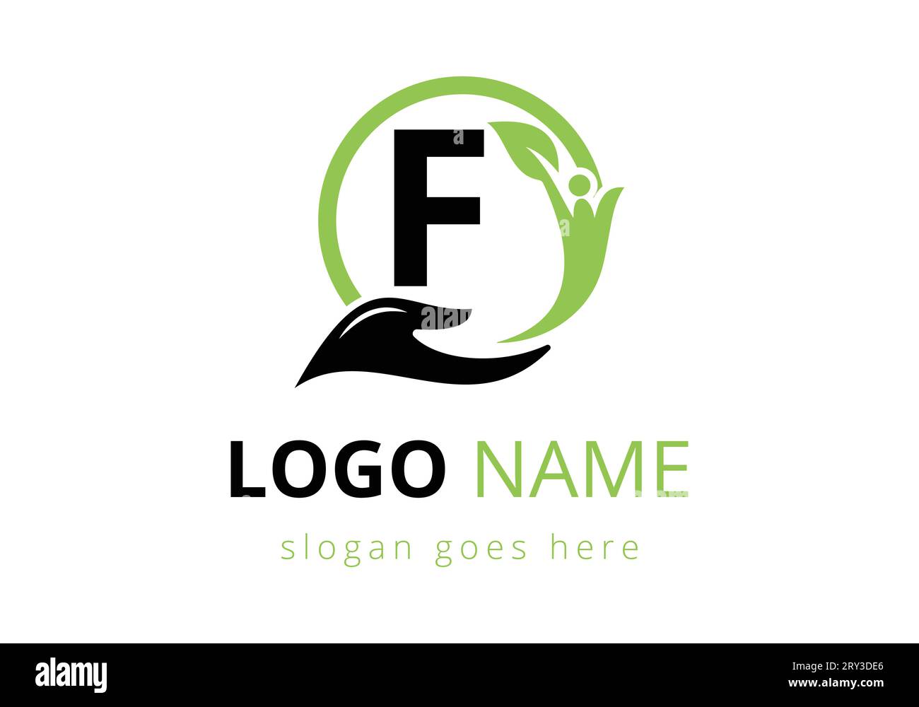 Letter F With Charity Help Hands Logo Design Vector Template ...