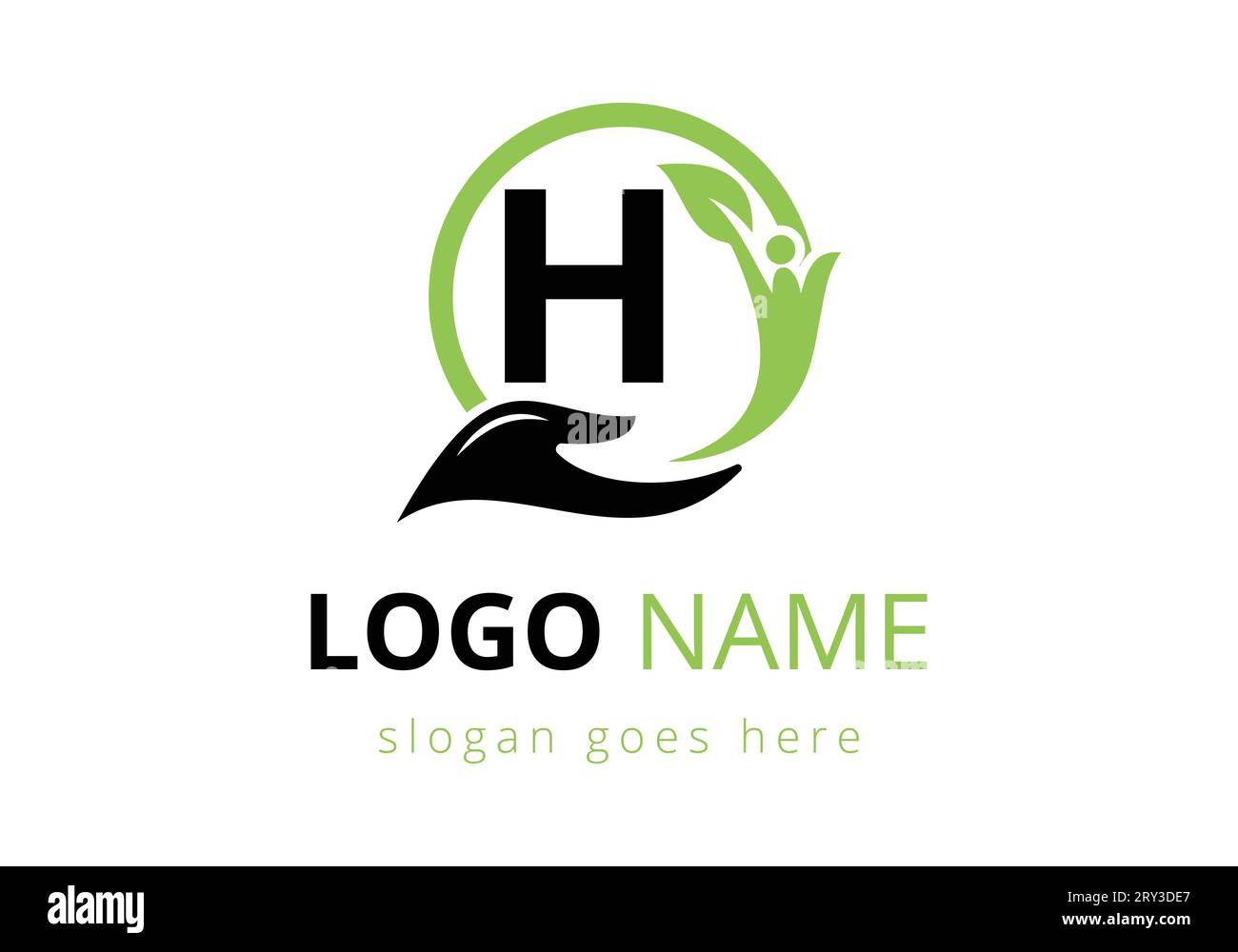 Letter H With Charity Help Hands Logo Design Vector Template ...