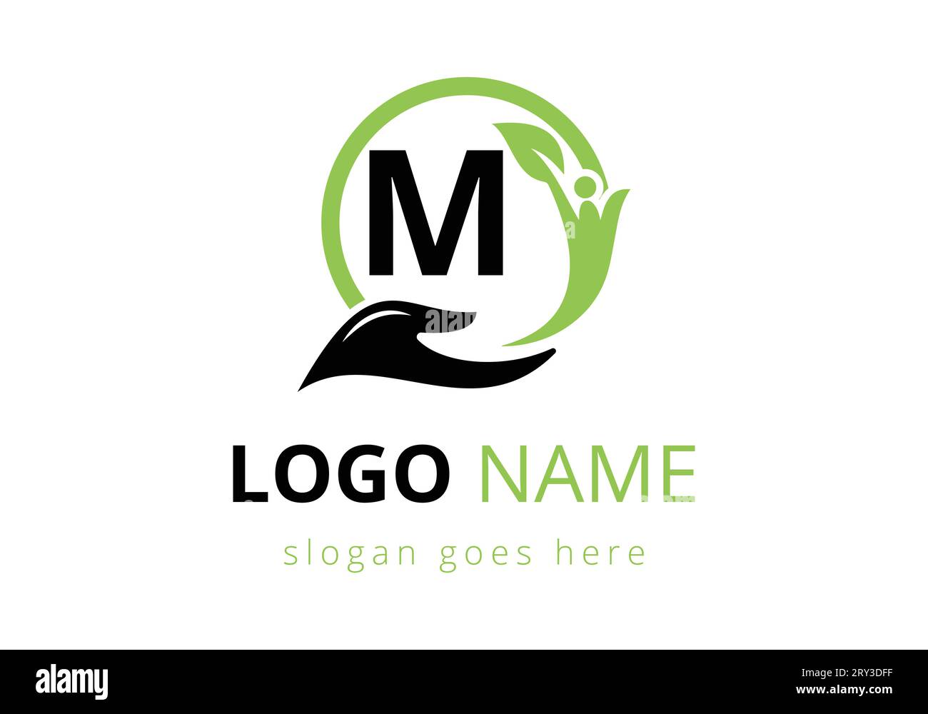 Letter M With Charity Help Hands Logo Design Vector Template ...