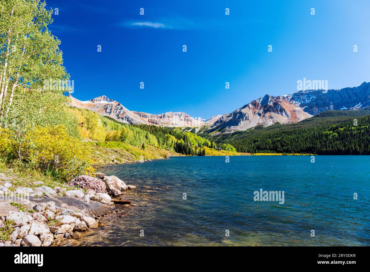 High alpine Trout Lake; Uncompahgre National Forest; near Telluride ...