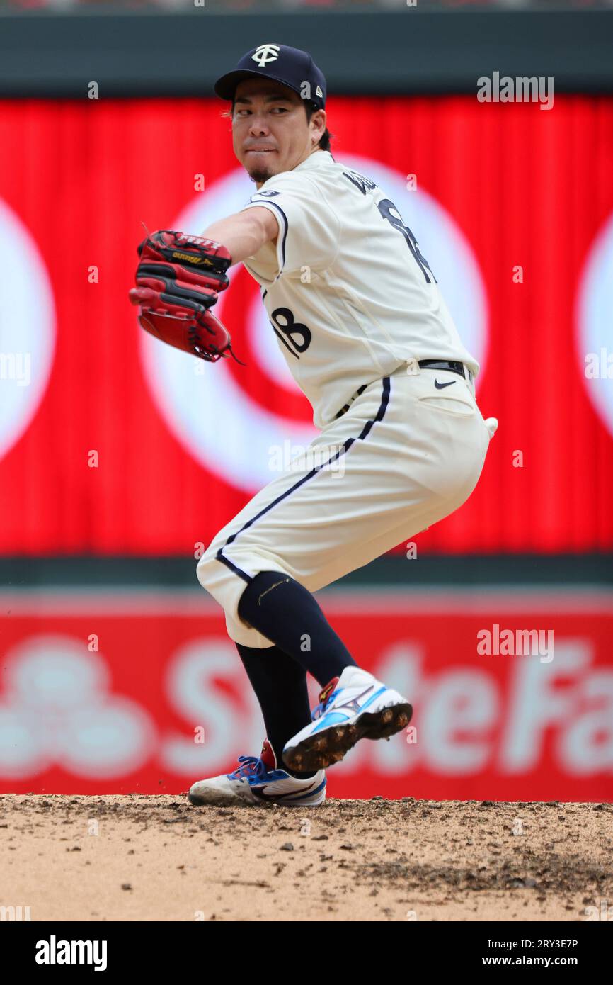Minnesota Twins starting pitcher Kenta Maeda delivers during the fifth ...