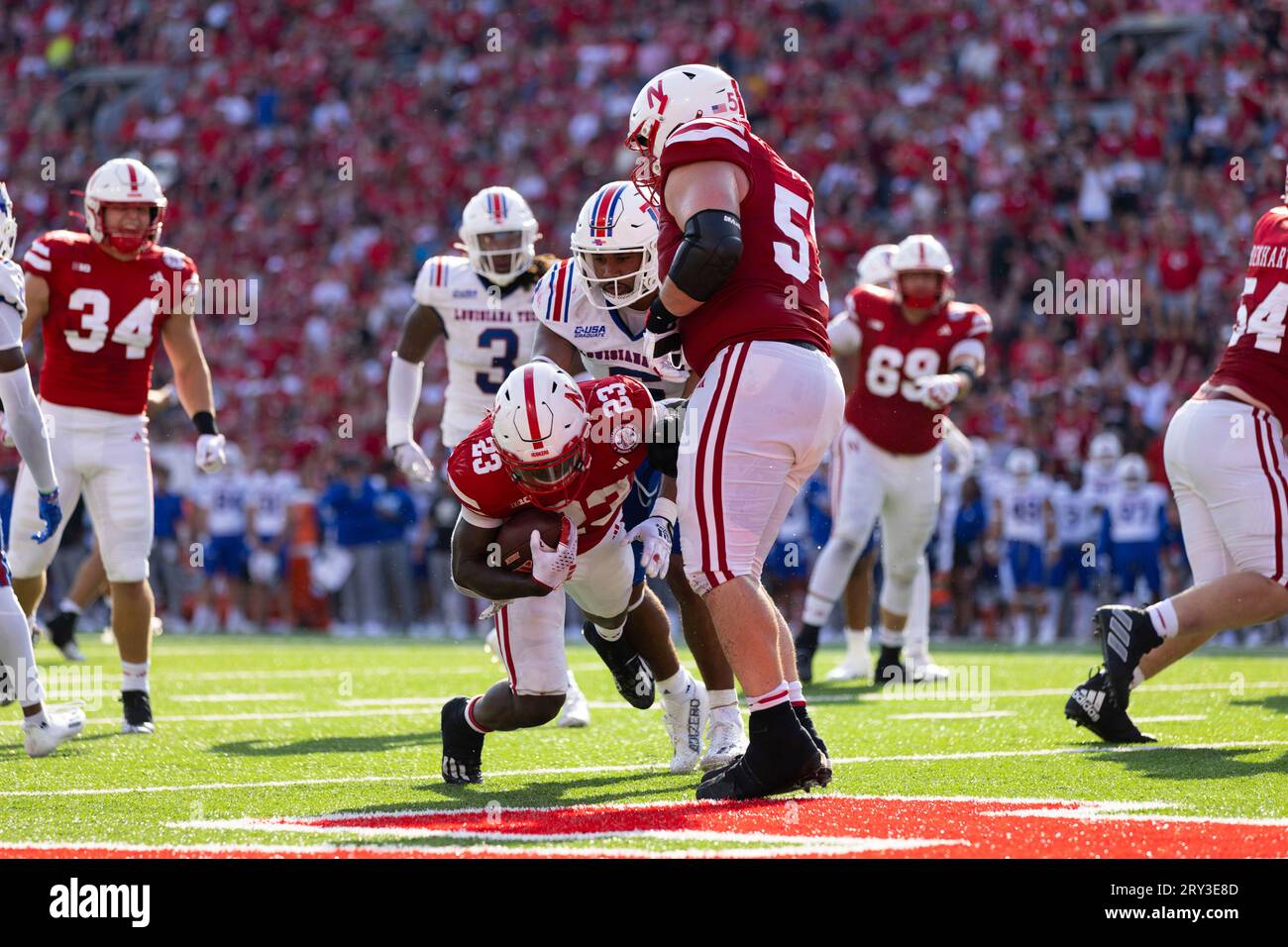 Nebraska running back Anthony Grant (23) scores a touchdown against ...