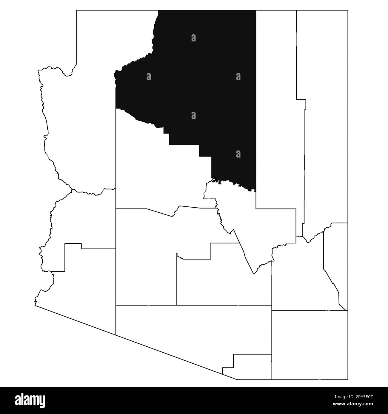 Coconino county map Cut Out Stock Images & Pictures - Alamy