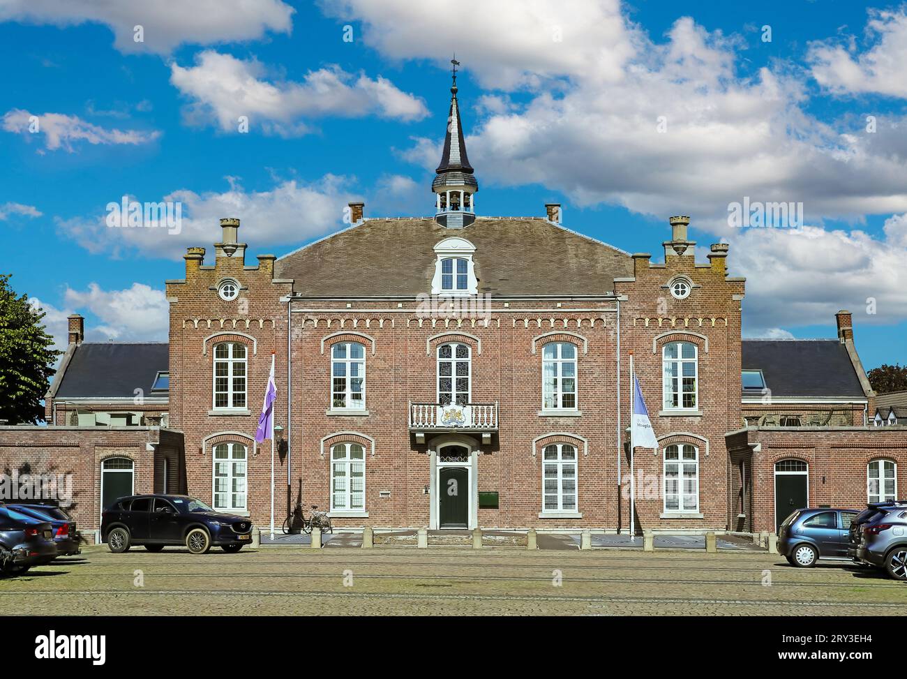 Wessem (Limburg), Netherlands - July 30. 2023: Market square with old ...