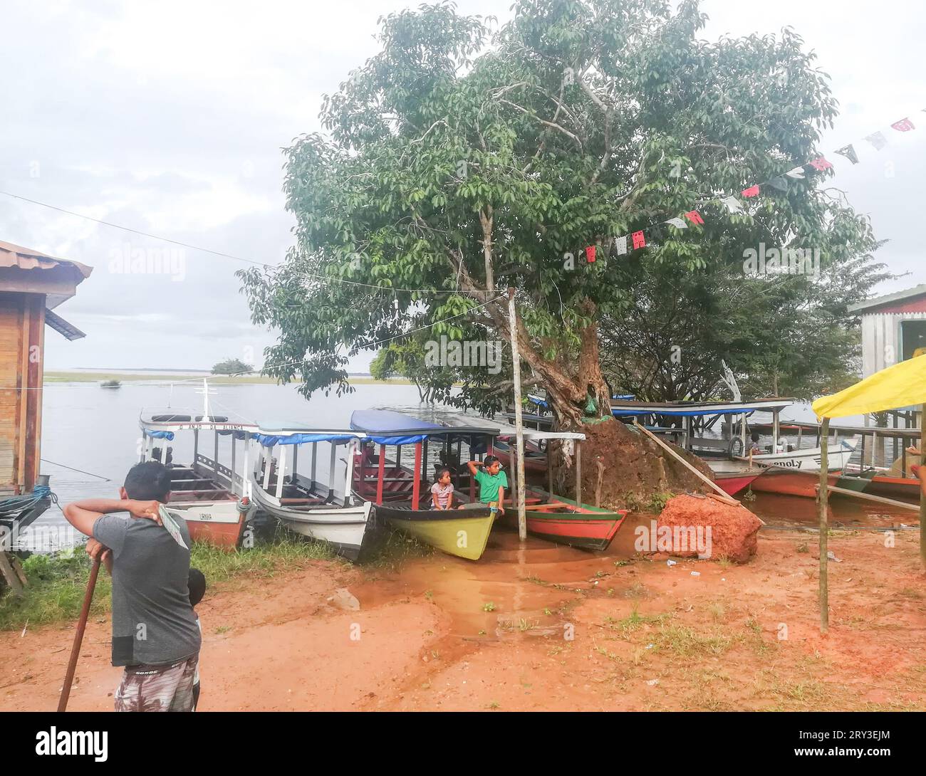 Amazon rainforest tribe houses hi-res stock photography and images - Alamy