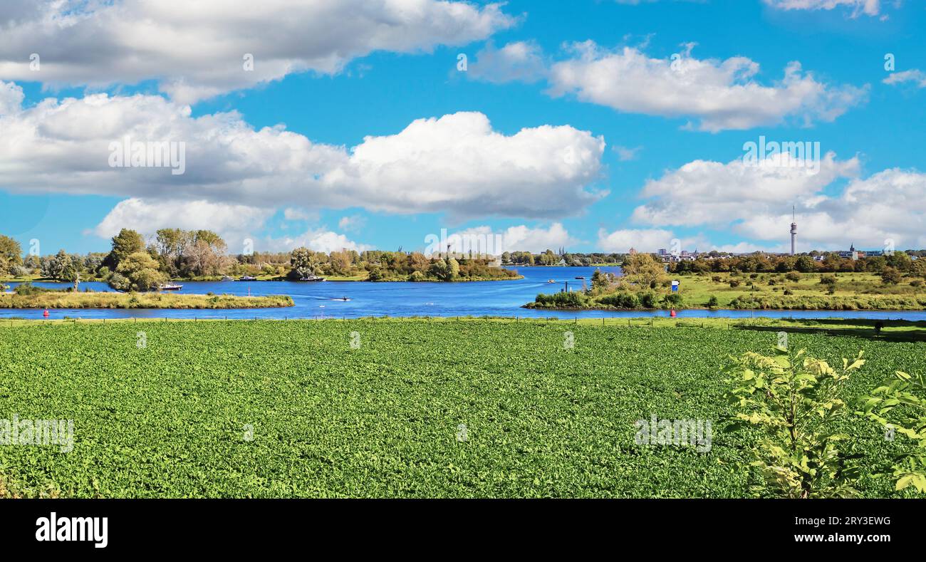 Beautiful dutch rural water landscape with rivers and lakes , city ...