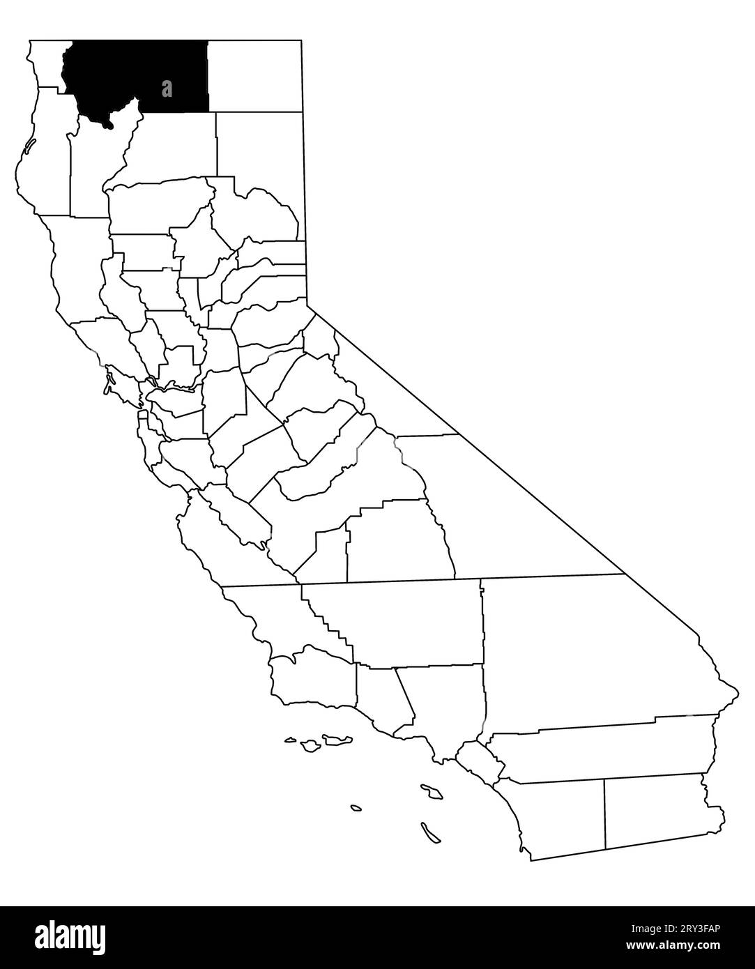 Siskiyou county map Cut Out Stock Images & Pictures - Alamy