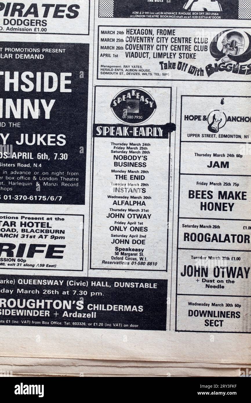 Concert Advertising in 1970s issue of NME New Musical Express Music ...