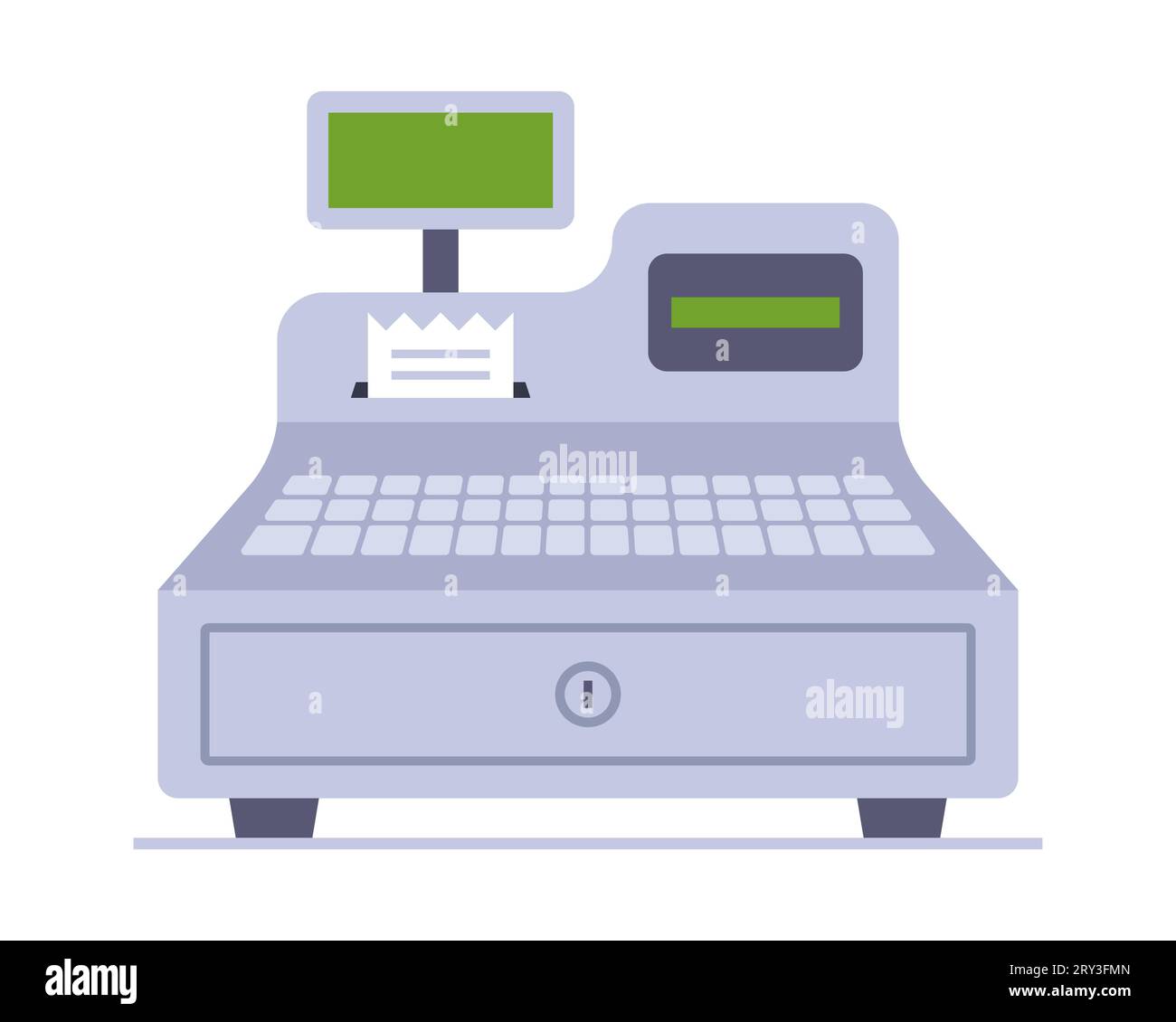 cash register in the shopping area. flat vector illustration Stock ...