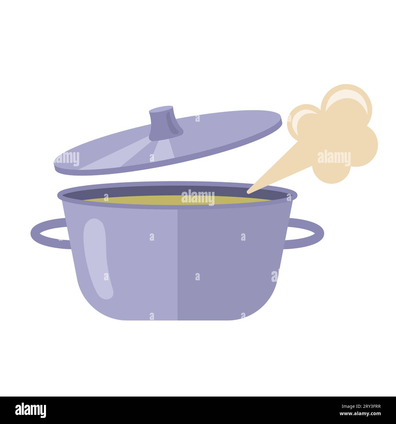 cook soup in a saucepan. flat vector illustration Stock Vector Image ...