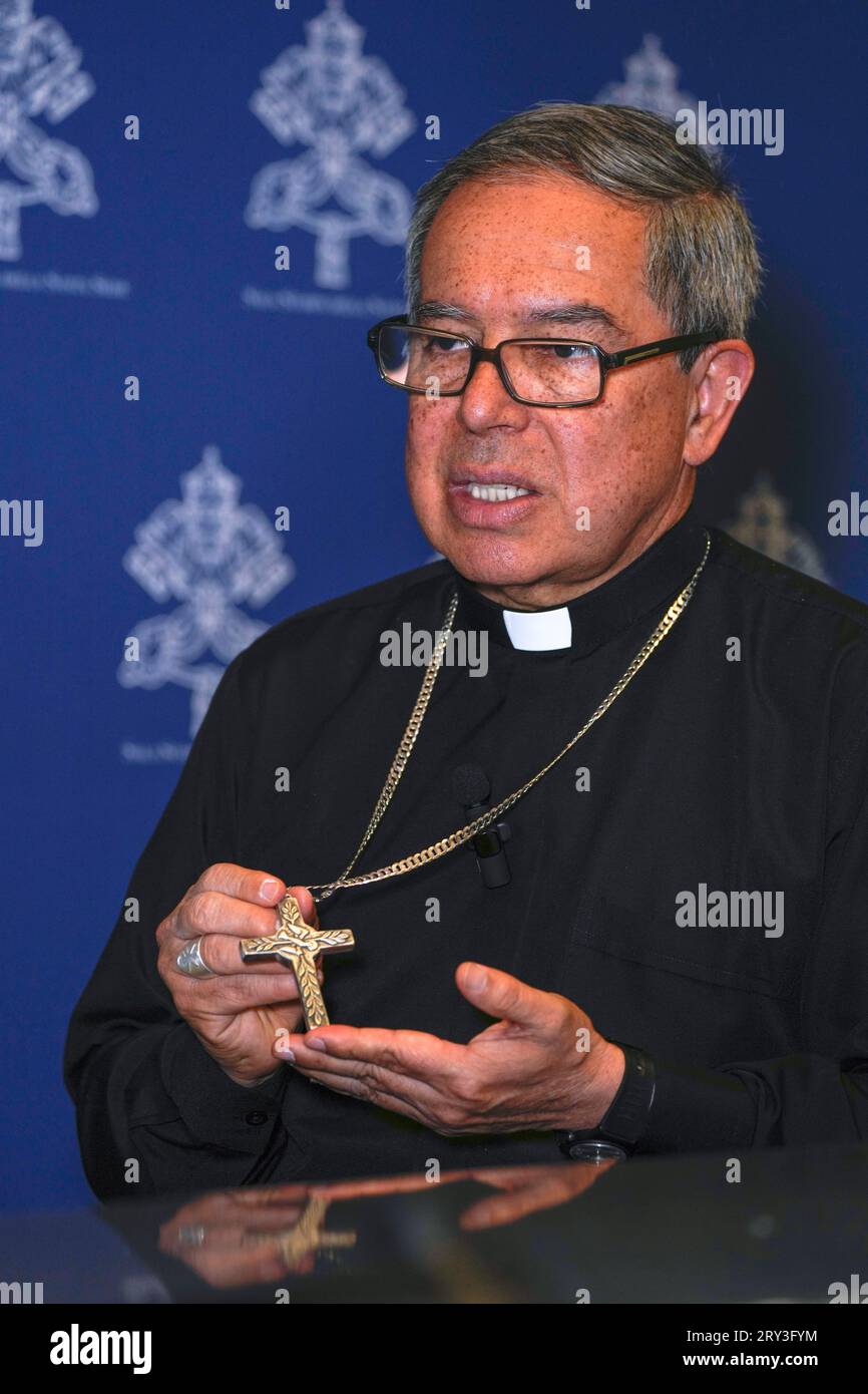 Cardinal-elect, Archbishop of Bogota, Colombia, Luis Jose Rueda poses ...