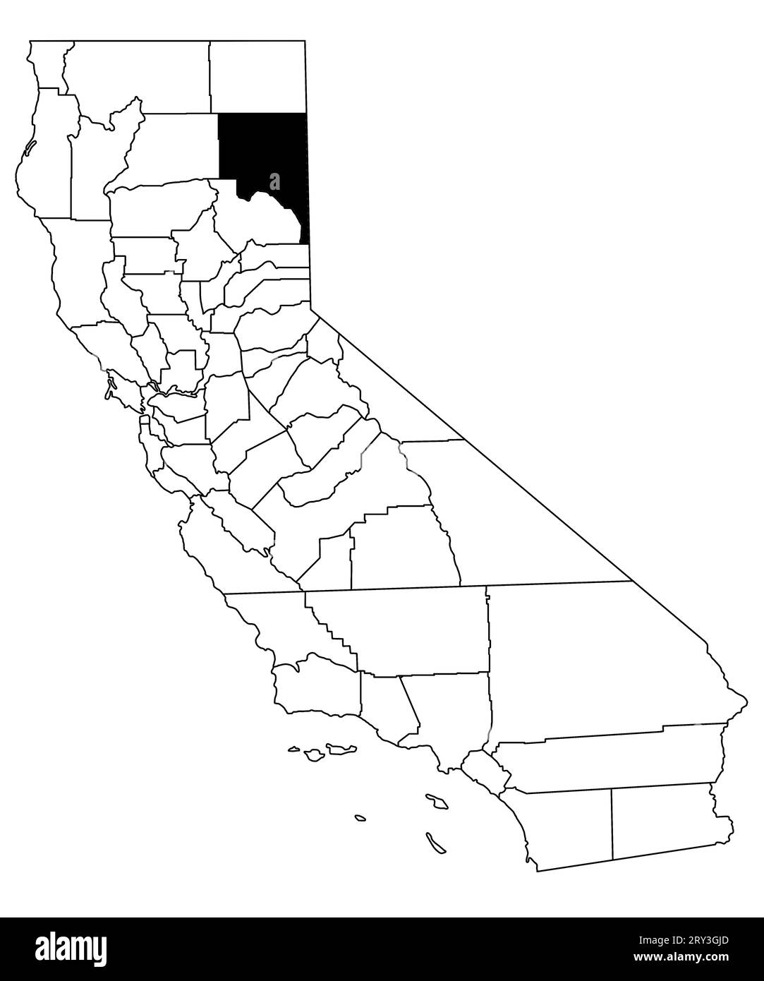 Map Of Lassen County In California State On White Background Single County Map Highlighted By