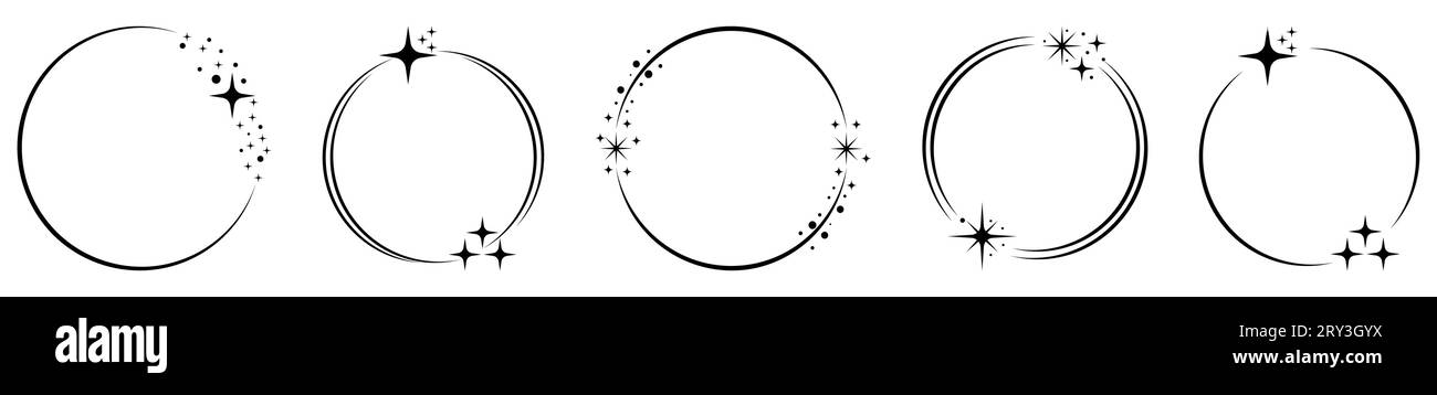 Set of holiday stars rings. Design for party, birthday decor. Vector ...