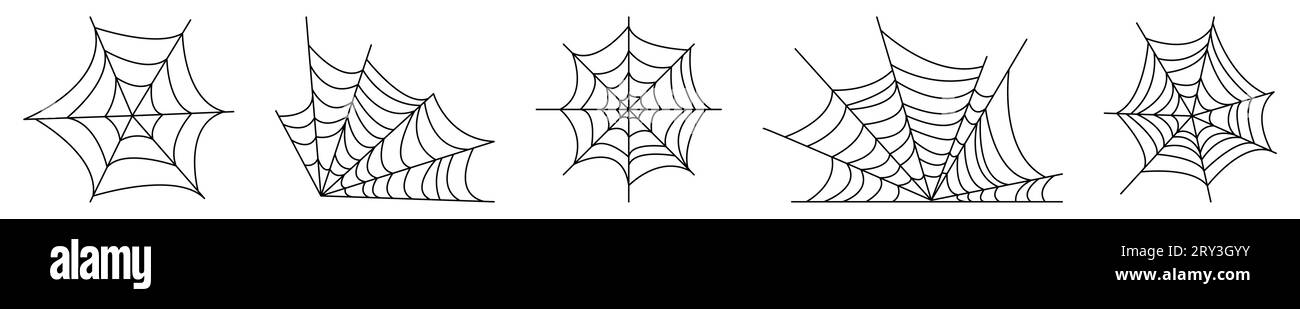Set of spiderweb icons. Cobweb collection. Vector illustration isolated ...