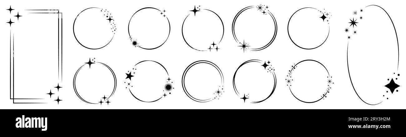 Star frames. Festive effect decoration. Vector illustration isolated on ...