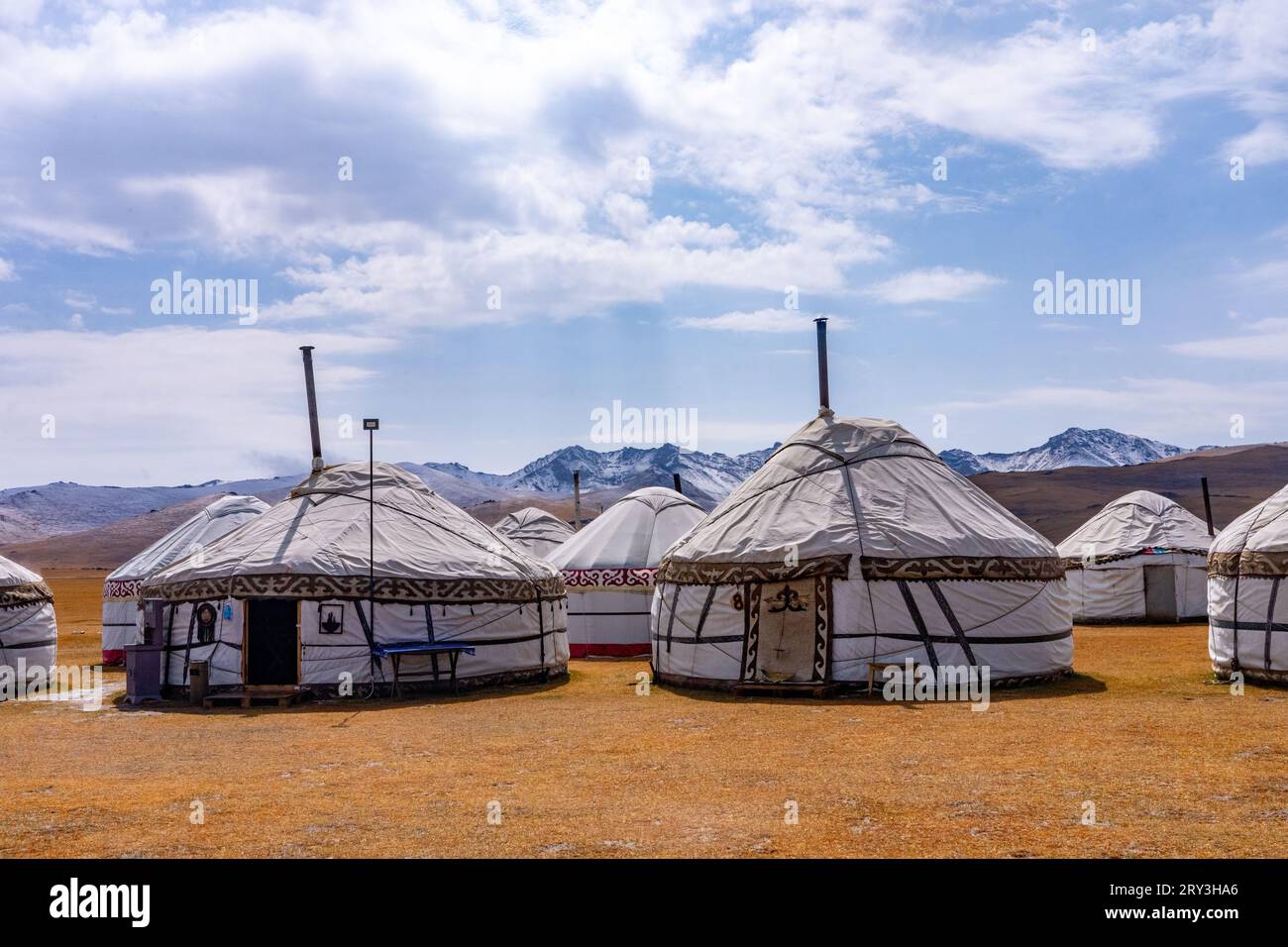 Yurt camp in Kyrgyzstan Stock Photo - Alamy