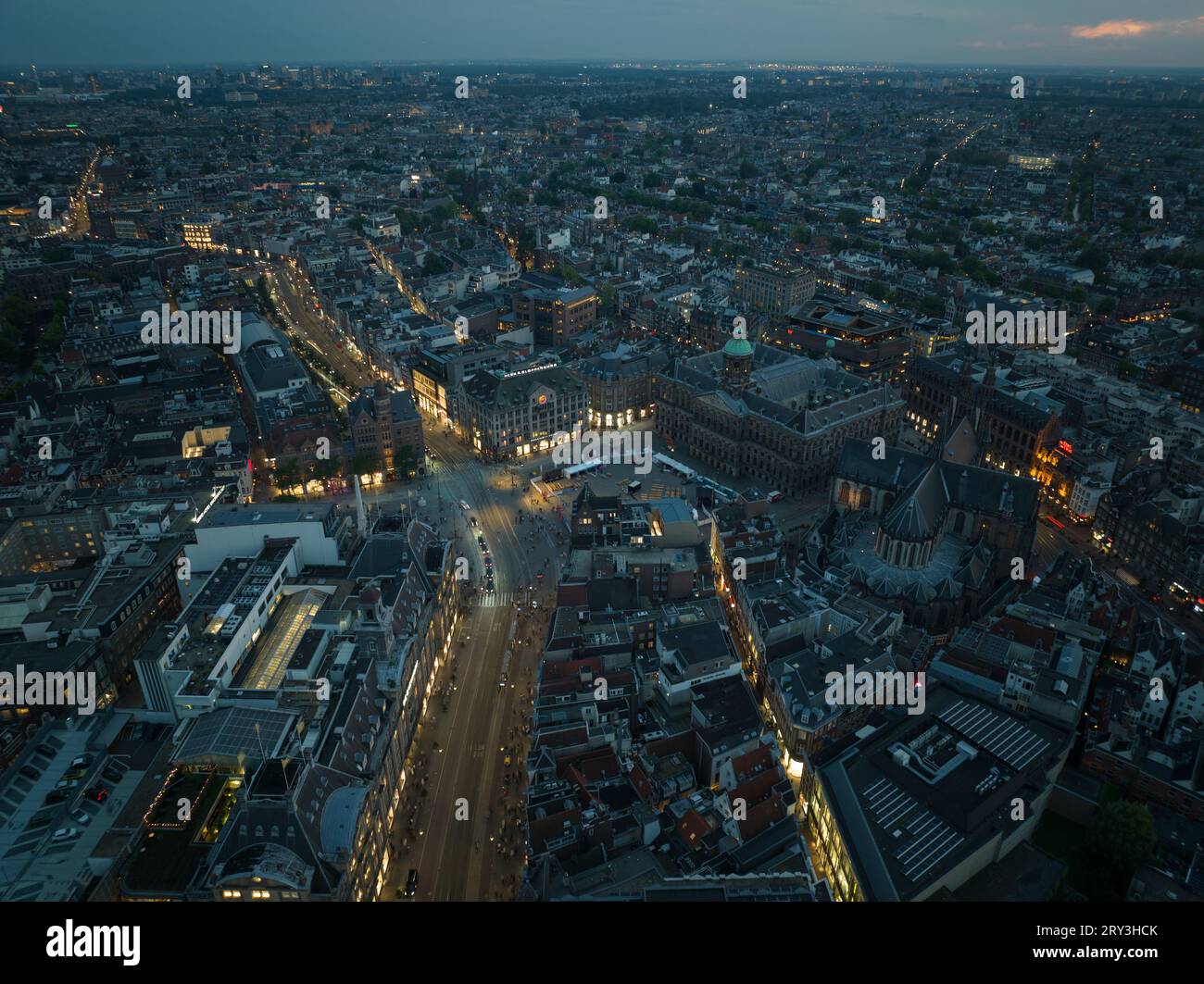 Amsterdam, 16th of September, 2023, The Netherlands, Aerial drone view ...