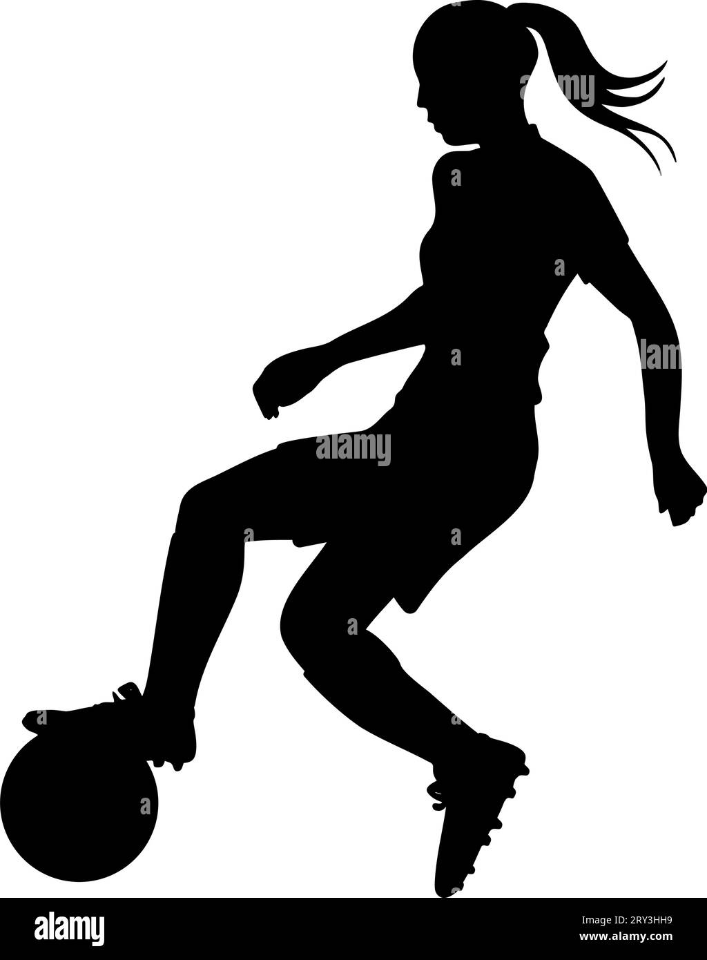 Woman soccer player silhouette. Vector illustration Stock Vector Image ...