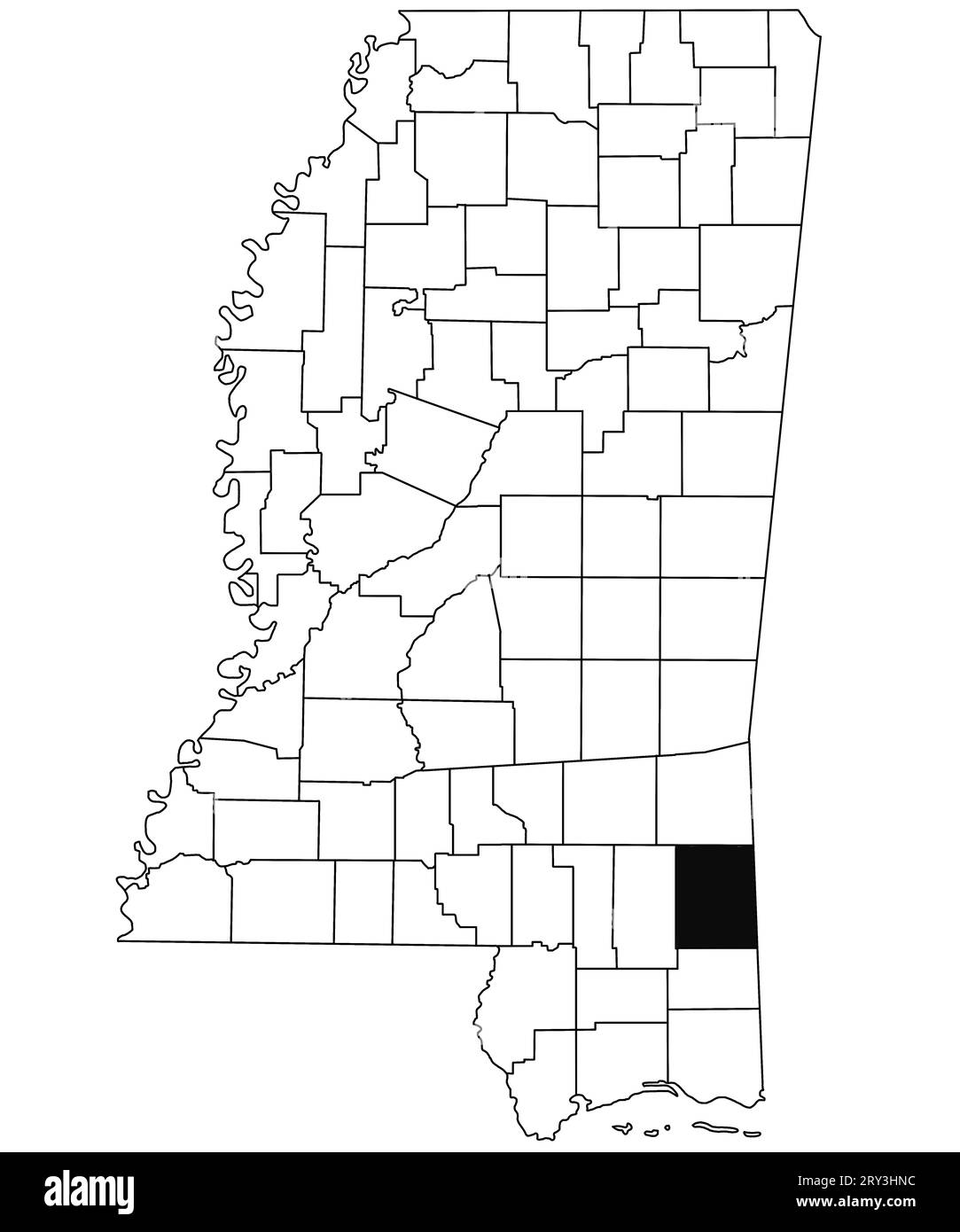 Map of Greene County in Mississippi state on white background. single ...