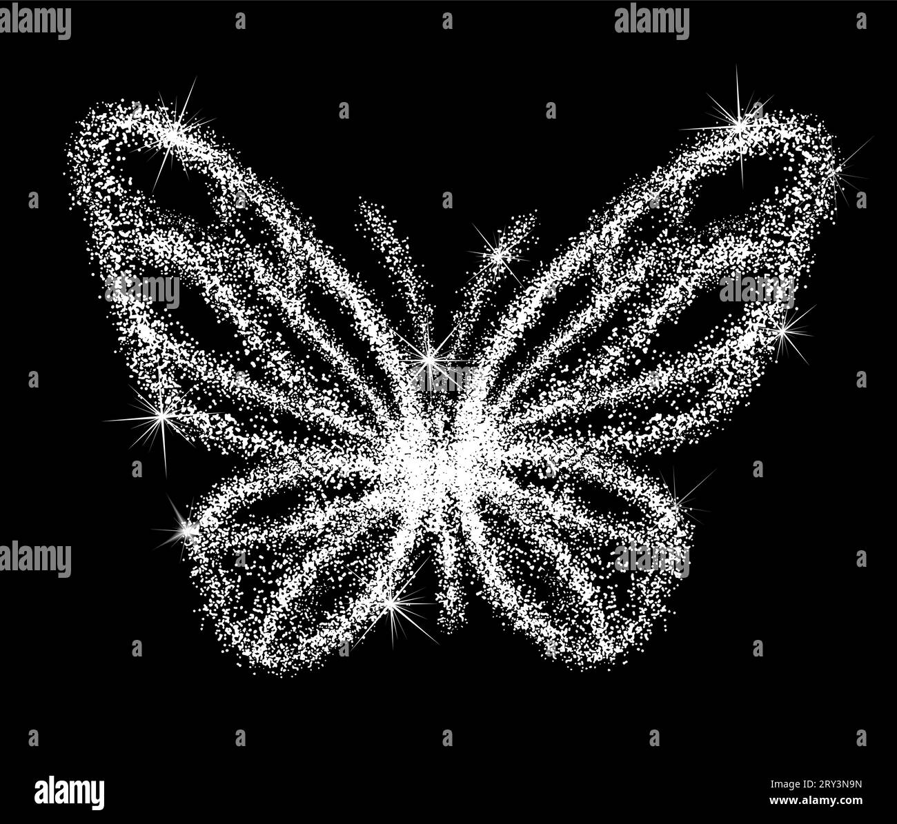 Diamond butterfly, Snow butterfly made of white dots. hand drawing. Not ...