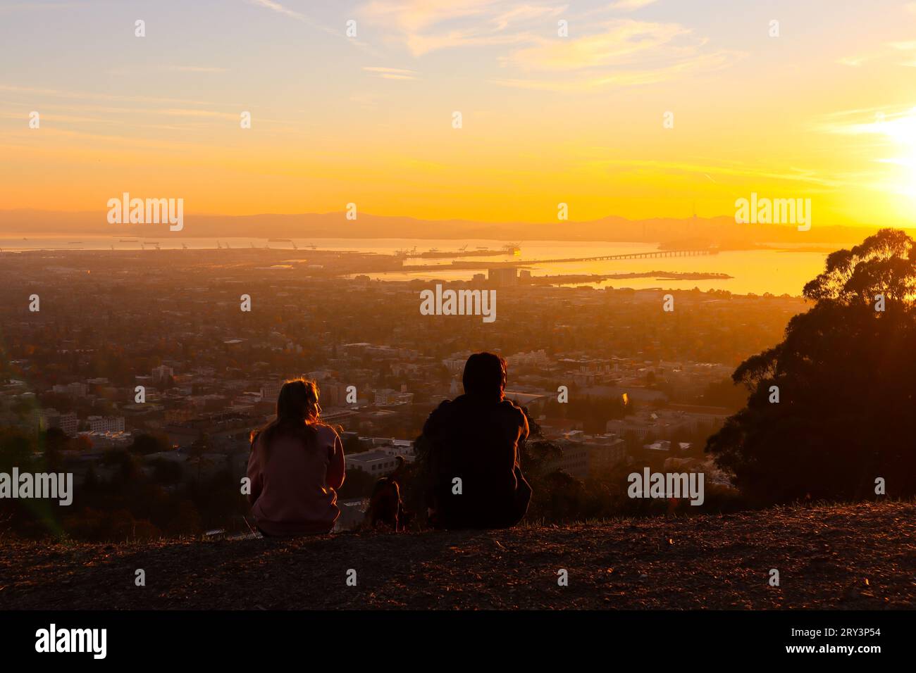 People enjoy seeing gold sky sunset. Image captured on Grizzly Peak ...