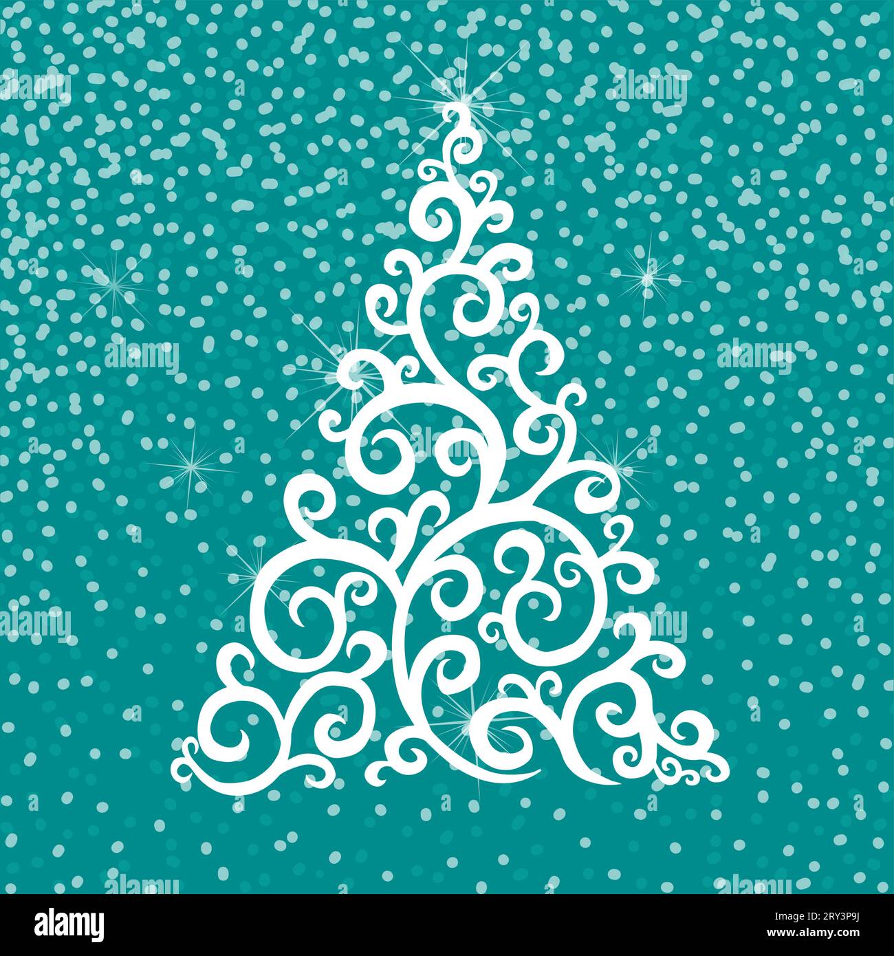 White Christmas tree abstract. Illustrat3. hand drawing. Not AI, Vector ...