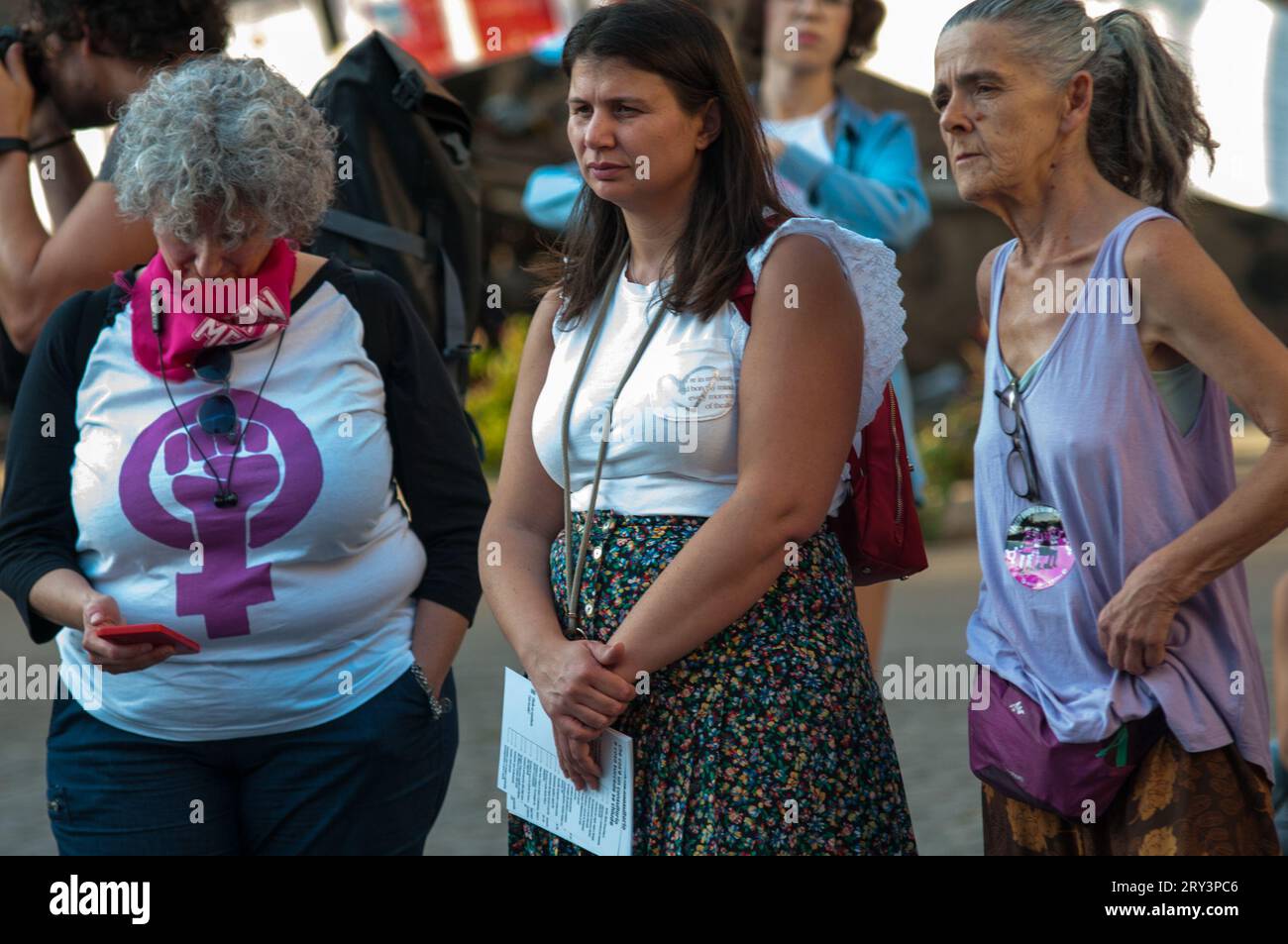 Rome, . 28th Sep, 2023. 28/09/23 Rome, Women in protest in front of the ...